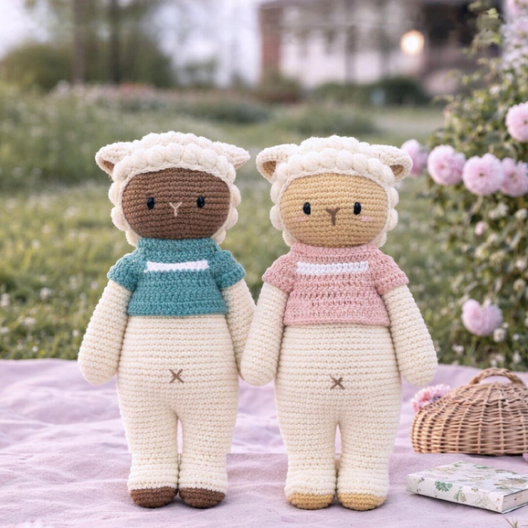 Gehäkeltes Schaf Poppy & Barbra, Kuscheltier Geschenk für Kind ...