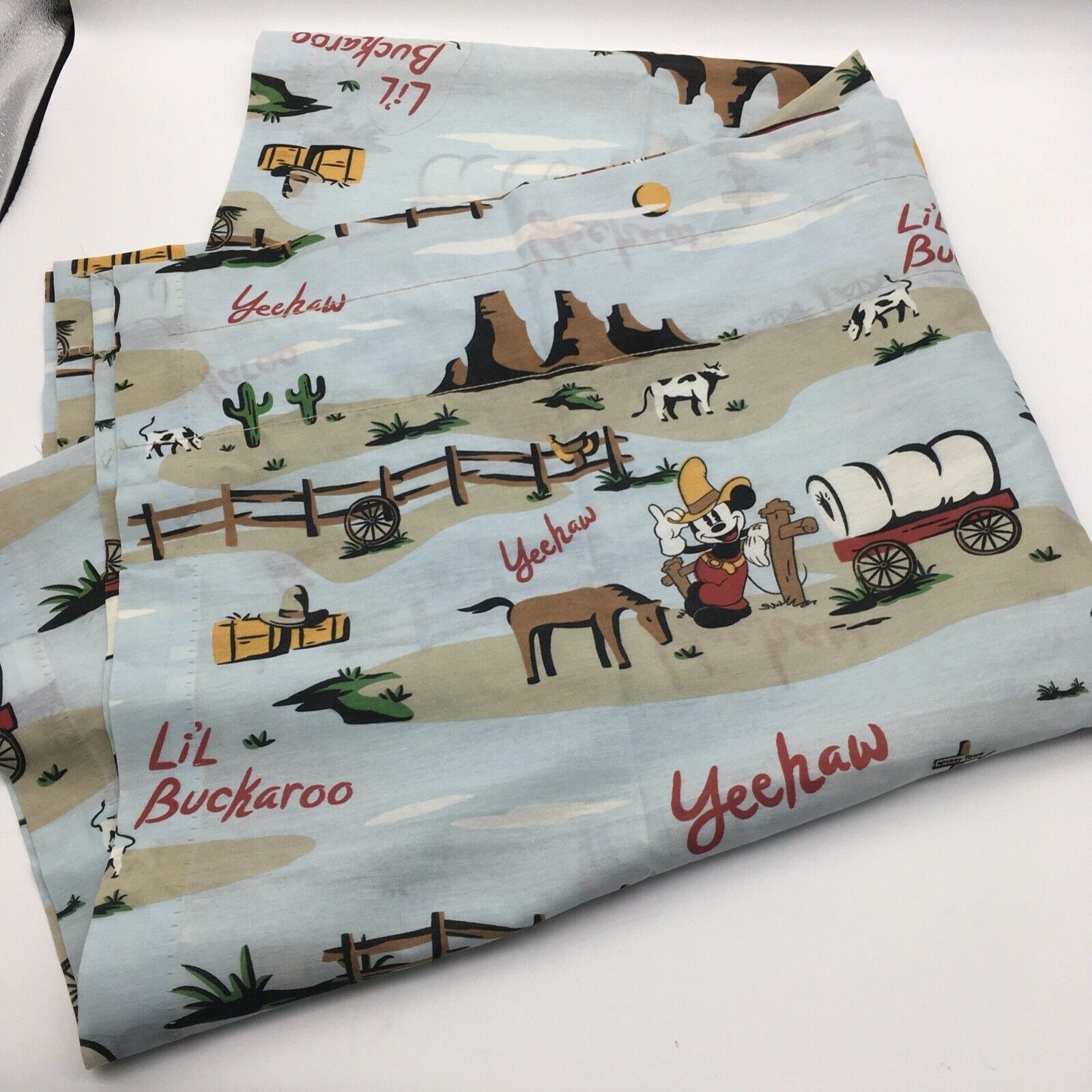 Disney Home Drapery Lil Buckaroo Mickey Cowboy Western Ranch 4 - Etsy