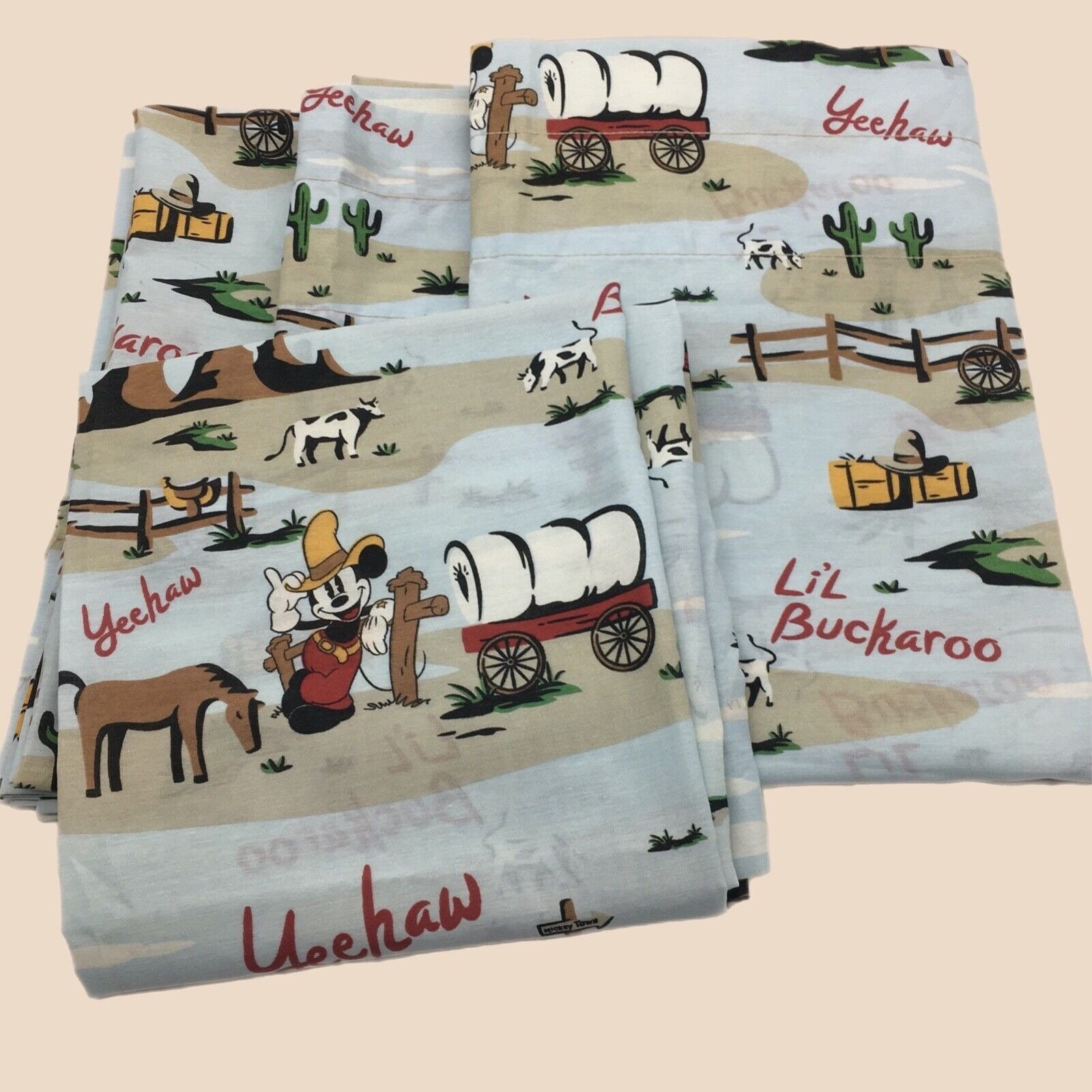 Disney Home Drapery Lil Buckaroo Mickey Cowboy Western Ranch 4 - Etsy