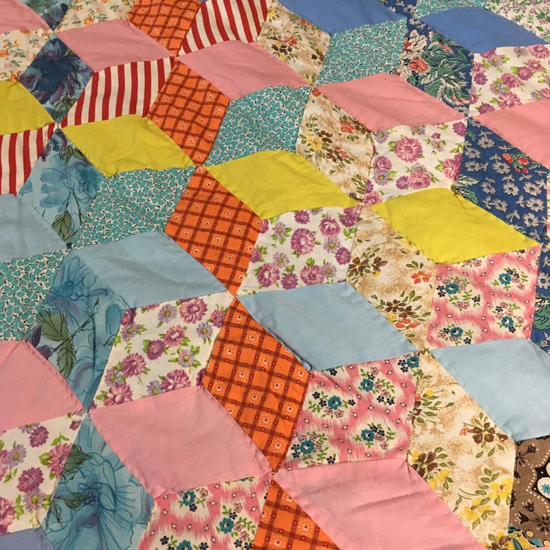 Tumbling Block Quilt - Etsy