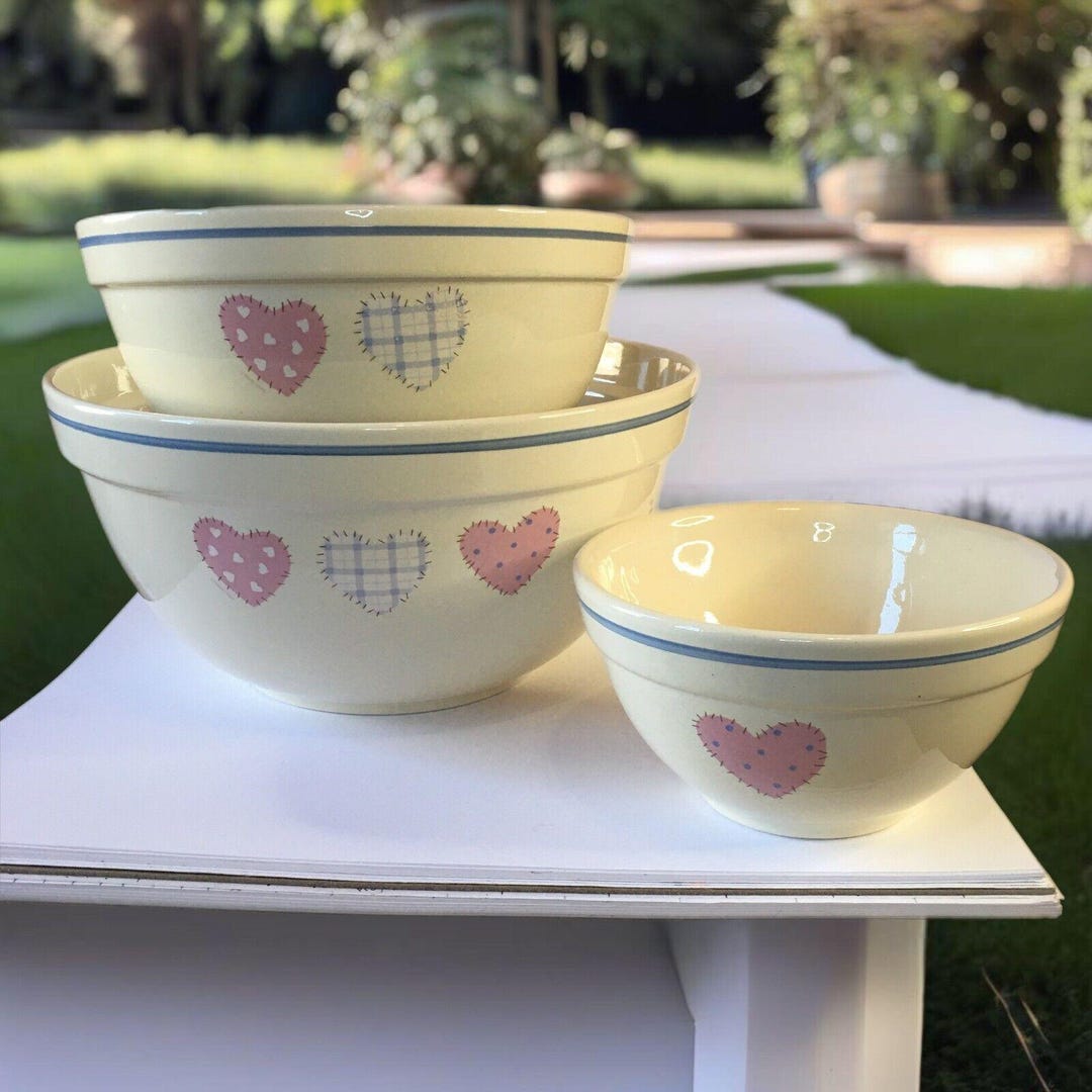 Treasure Craft Auntie Em Set of 3 Nesting Mixing Bowls Country Cottage ...