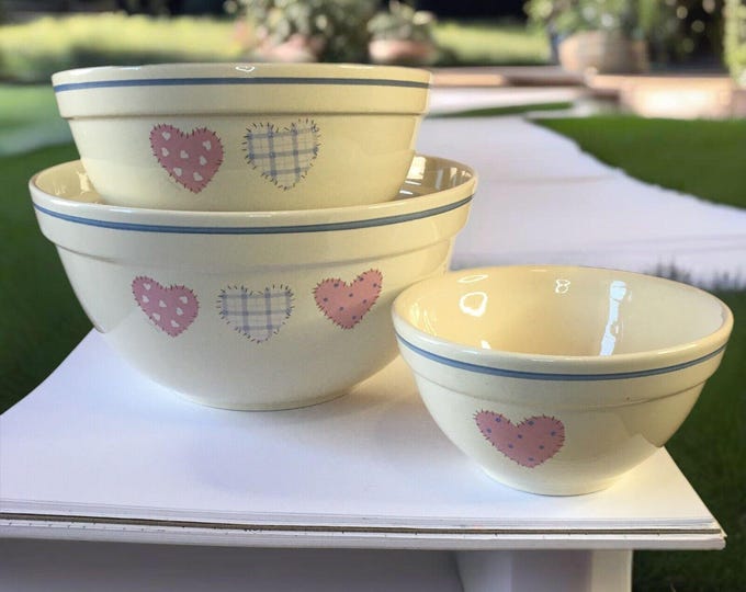 Treasure Craft Auntie Em Set of 3 Nesting Mixing Bowls Country Cottage ...