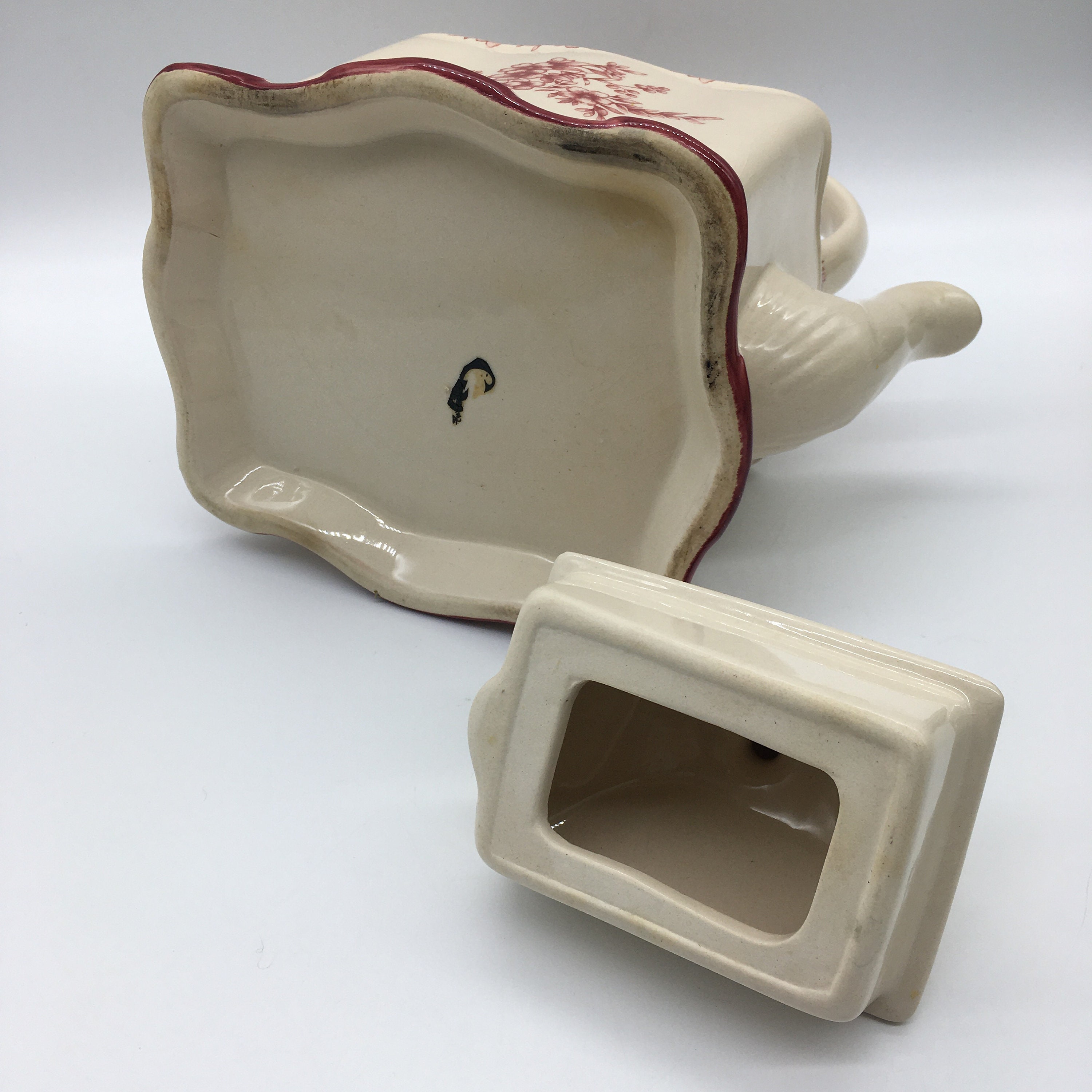 French Country Square Tea Pot Decorative Teapots Floral Tea - Etsy