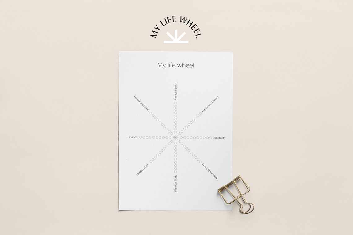 Printable Life Wheel Template to Fill A4 US Letter 4 - Etsy