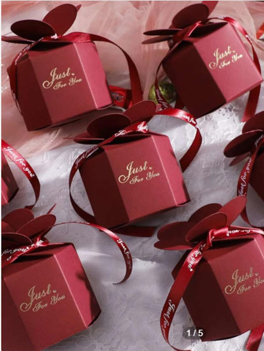 1pcs Letter Graphic Package Box Red Wedding Favour Boxes. Party ...