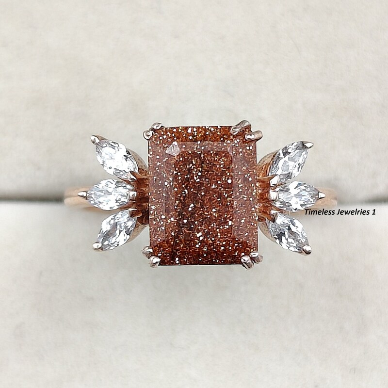 Goldstone Ring - Etsy