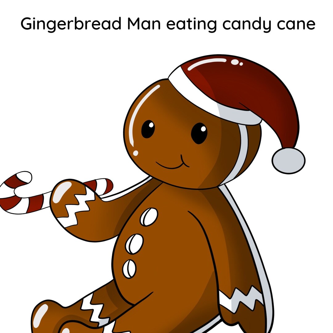 Gingerbread Man, Sugar Cane, Candy, Christmas, Digital, Clipart, PNG - Etsy
