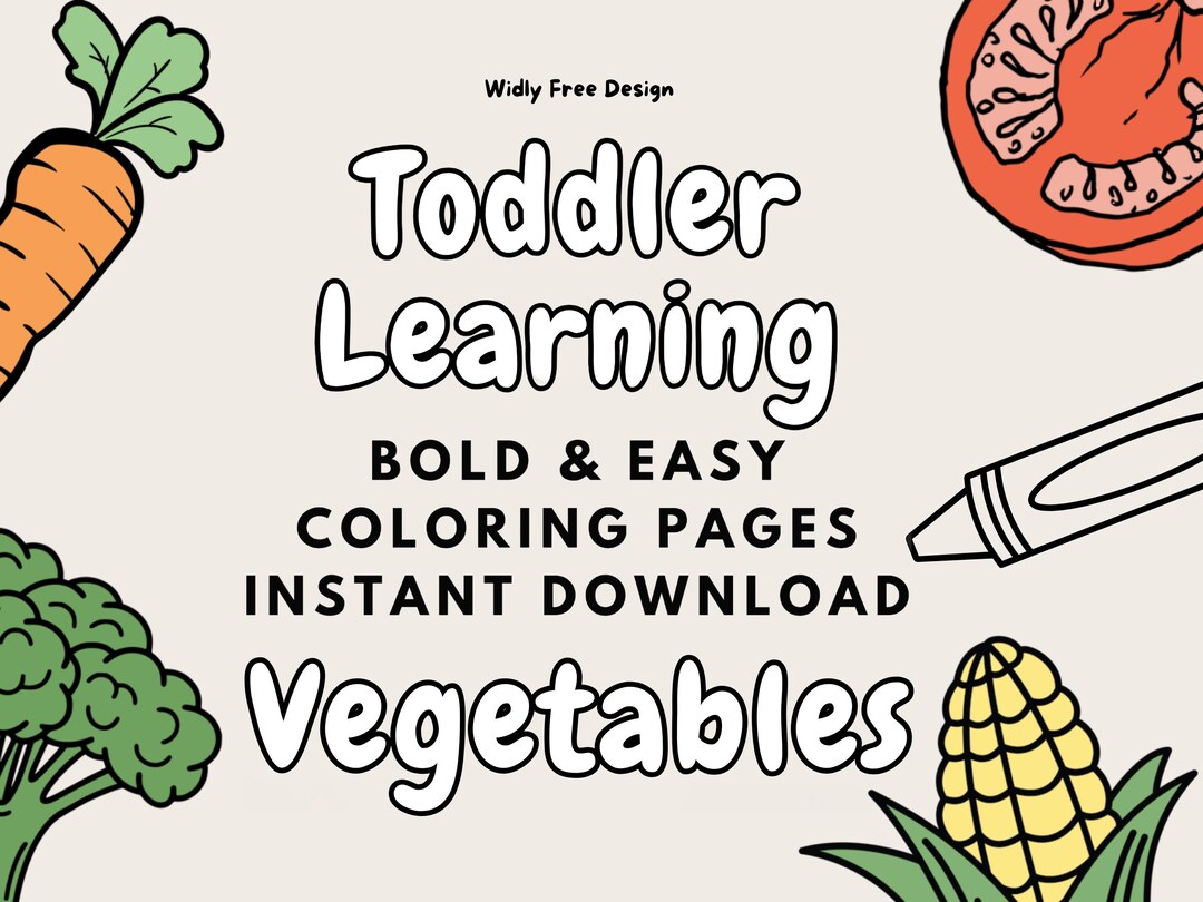 Kids Vegetables Coloring Pages - Bold & Easy to Color, Fun Educational ...