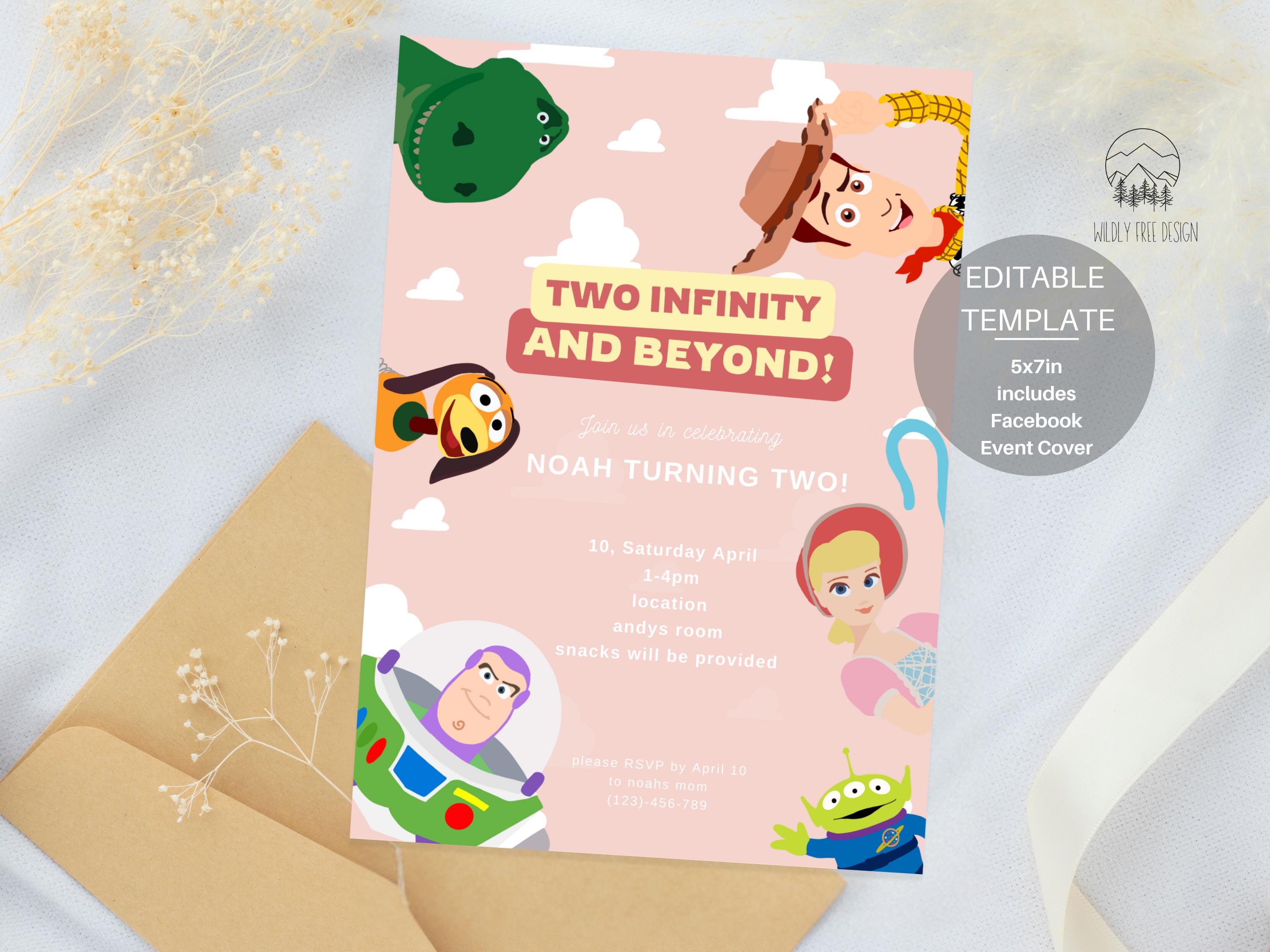 Two Infinity and Beyond Invitation / Invitation /EDITABLE Template ...