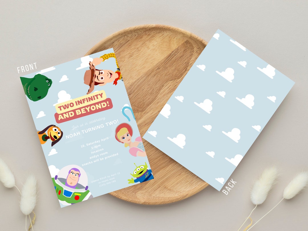 Invitación de cumpleaños del personaje de Two Infinity and Beyond / Toy ...
