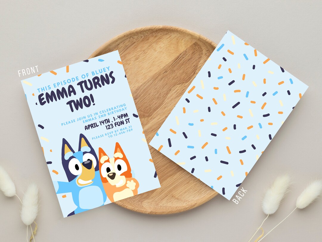 Bluey Birthday Invitation / Bluey Character Birthday Invitation ...