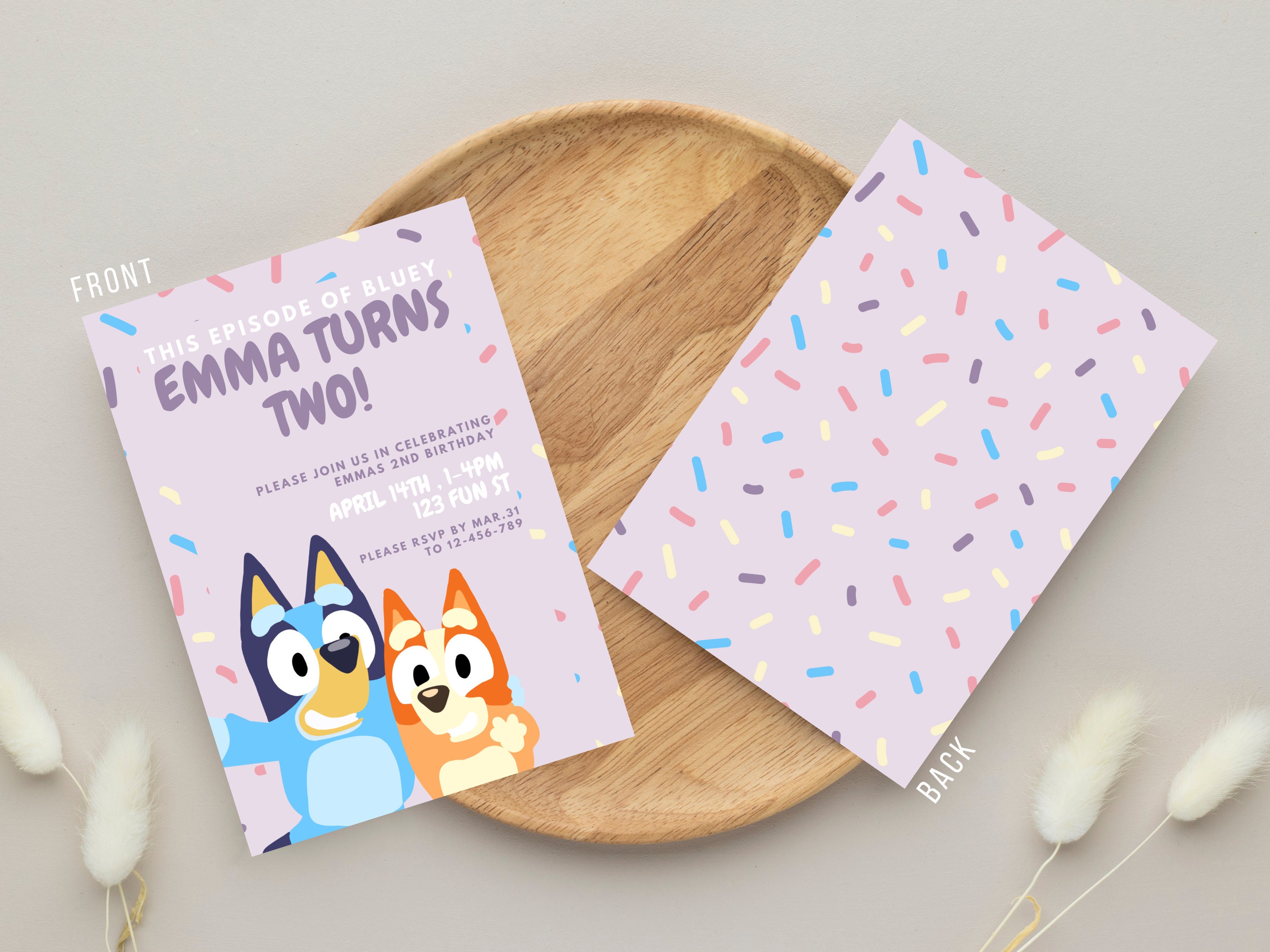 Bluey Birthday Invitation / Bluey Character Birthday Invitation ...