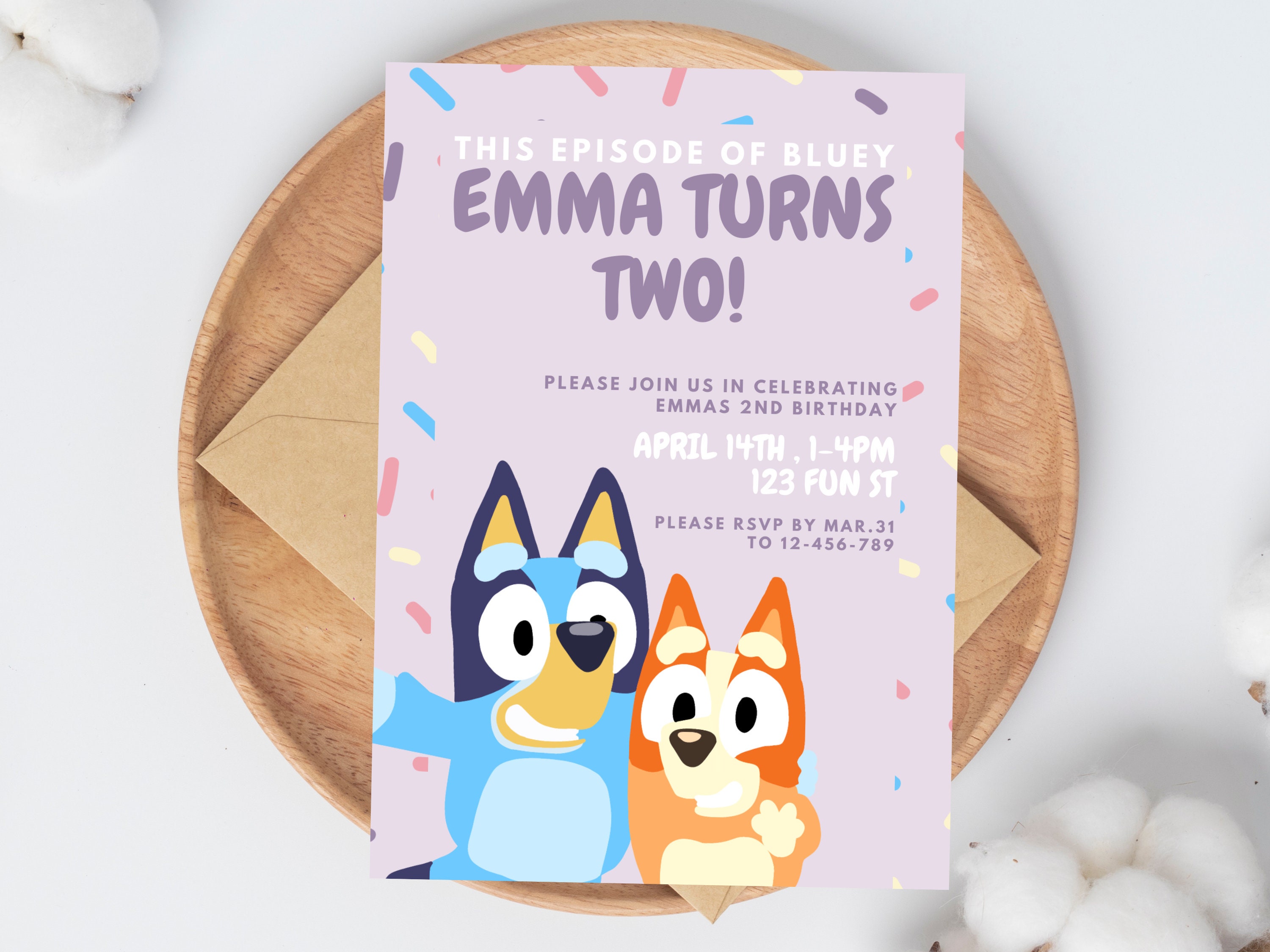 Bluey Birthday Invitation / Bluey Character Birthday Invitation ...