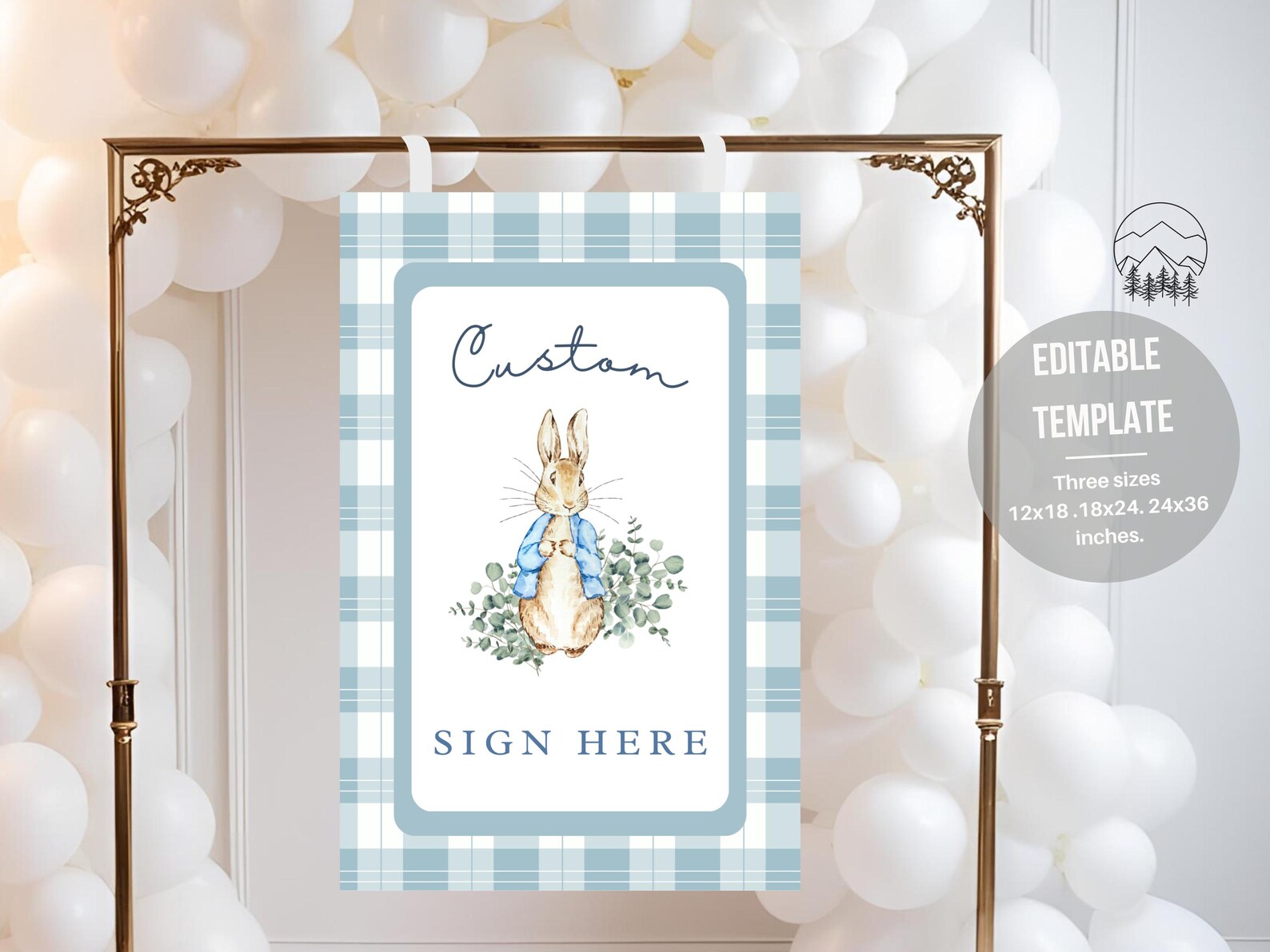 Editable Peter Rabbit Welcome Sign/ Peter Rabbit Party Sign / Instant ...