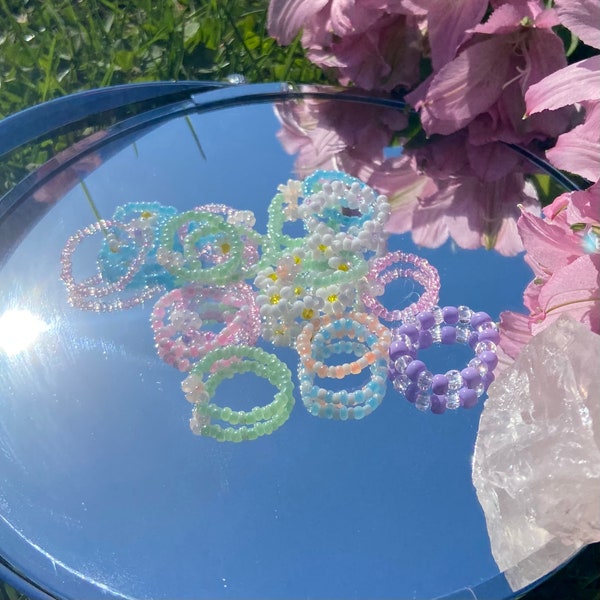 Beaded Rings - Etsy