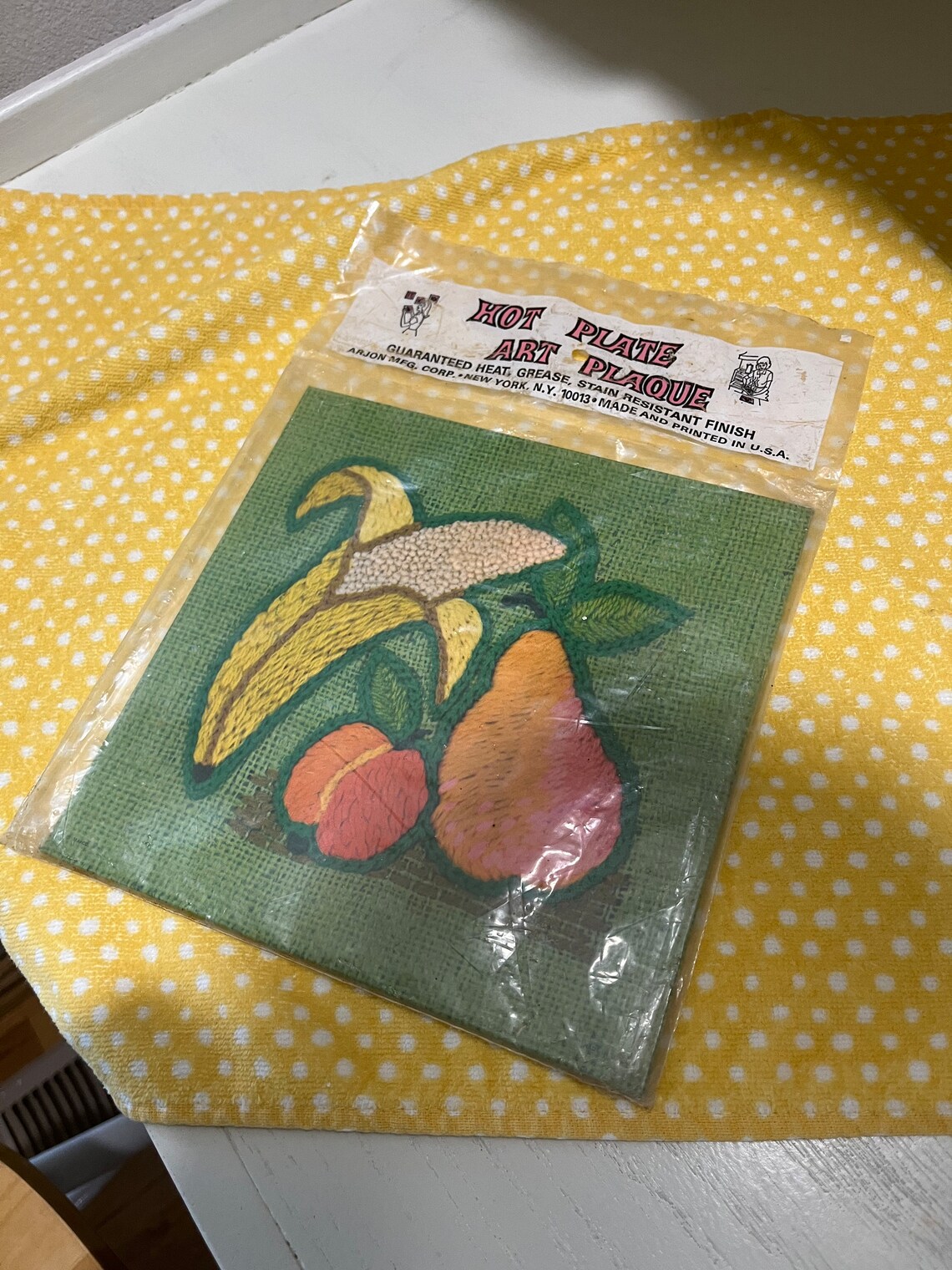 Vintage 60s Hot Plate/art Plaque Fruit Design - Etsy