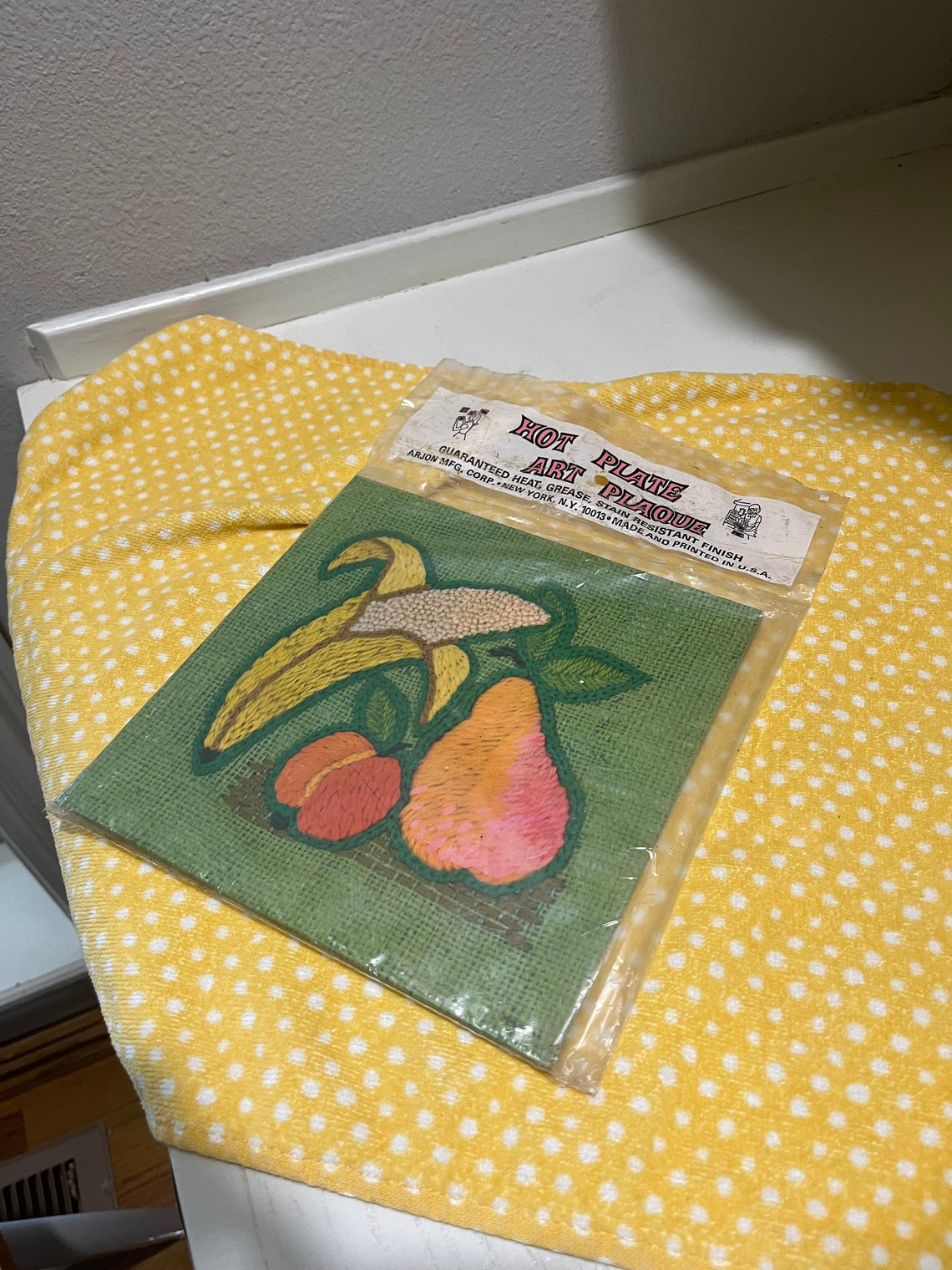 Vintage 60s Hot Plate/art Plaque Fruit Design - Etsy