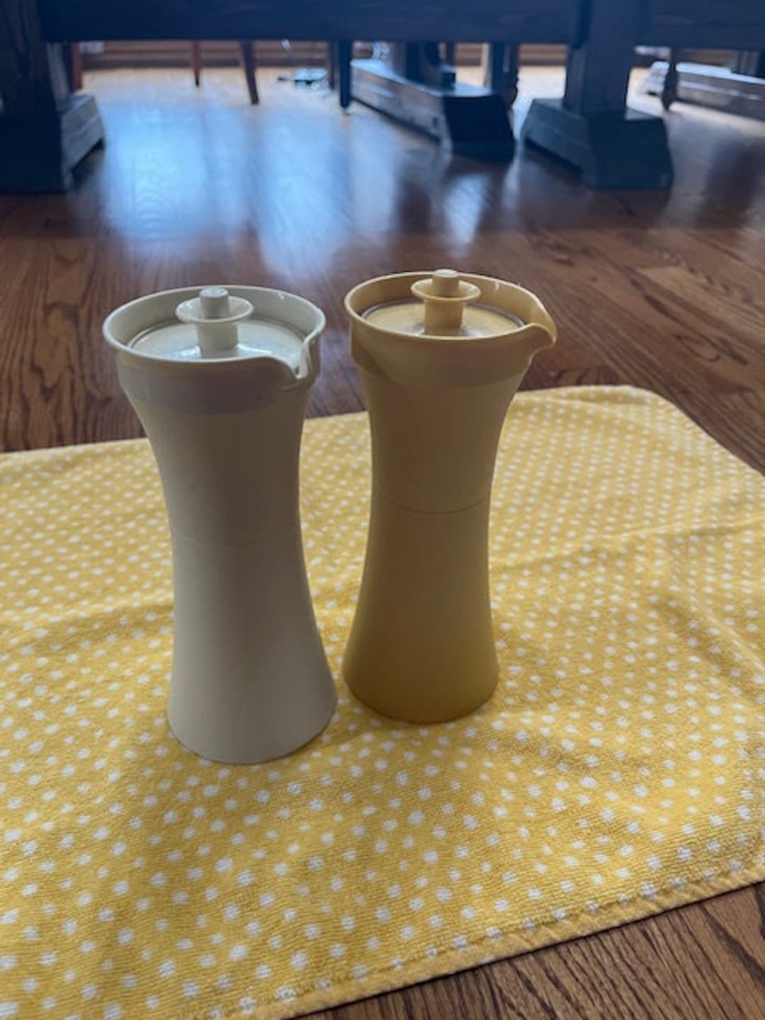 Vintage Tupperware Oil and Vinegar Cruet Set, Harvest Gold and Cream ...
