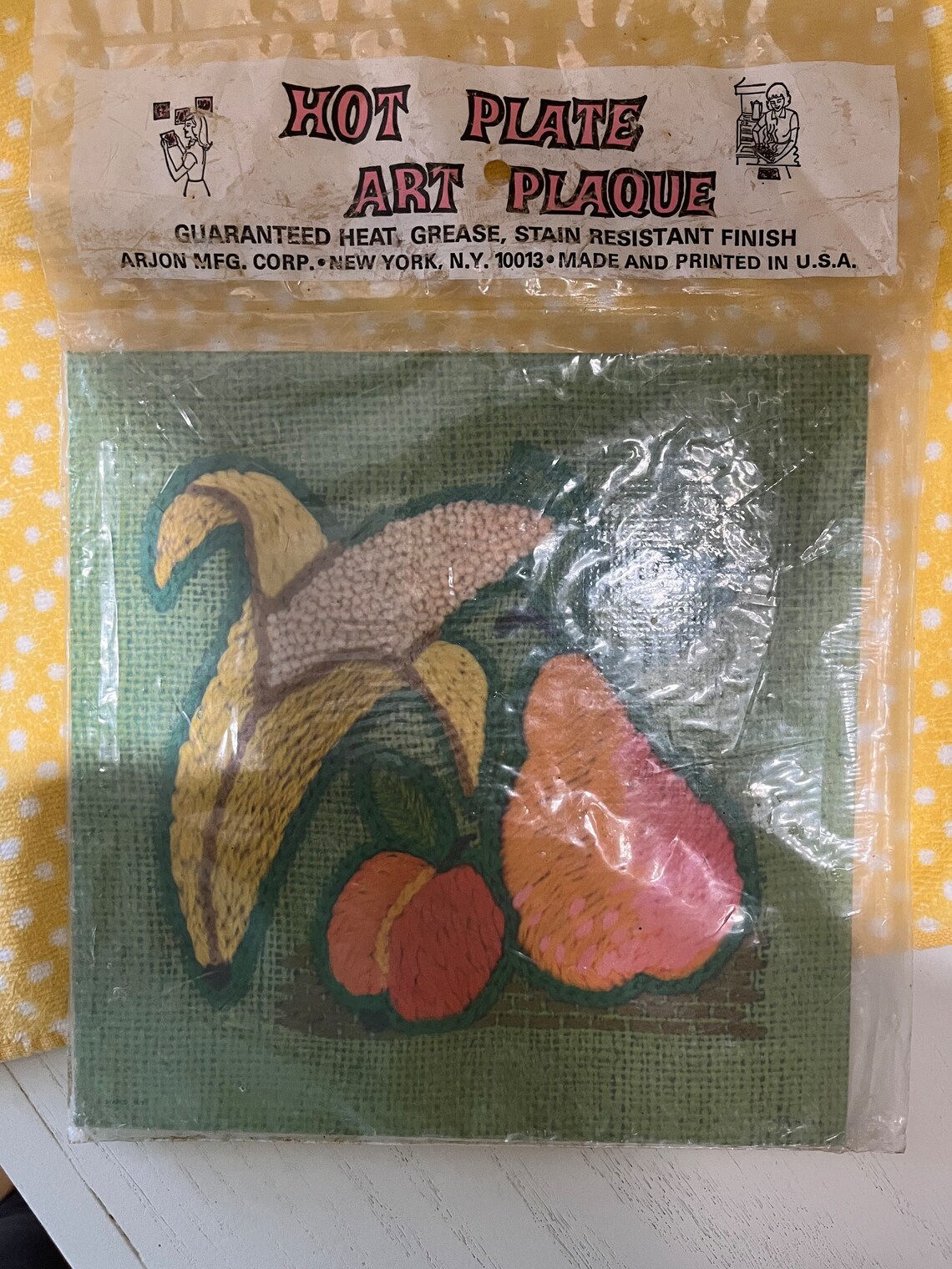 Vintage 60s Hot Plate/art Plaque Fruit Design - Etsy