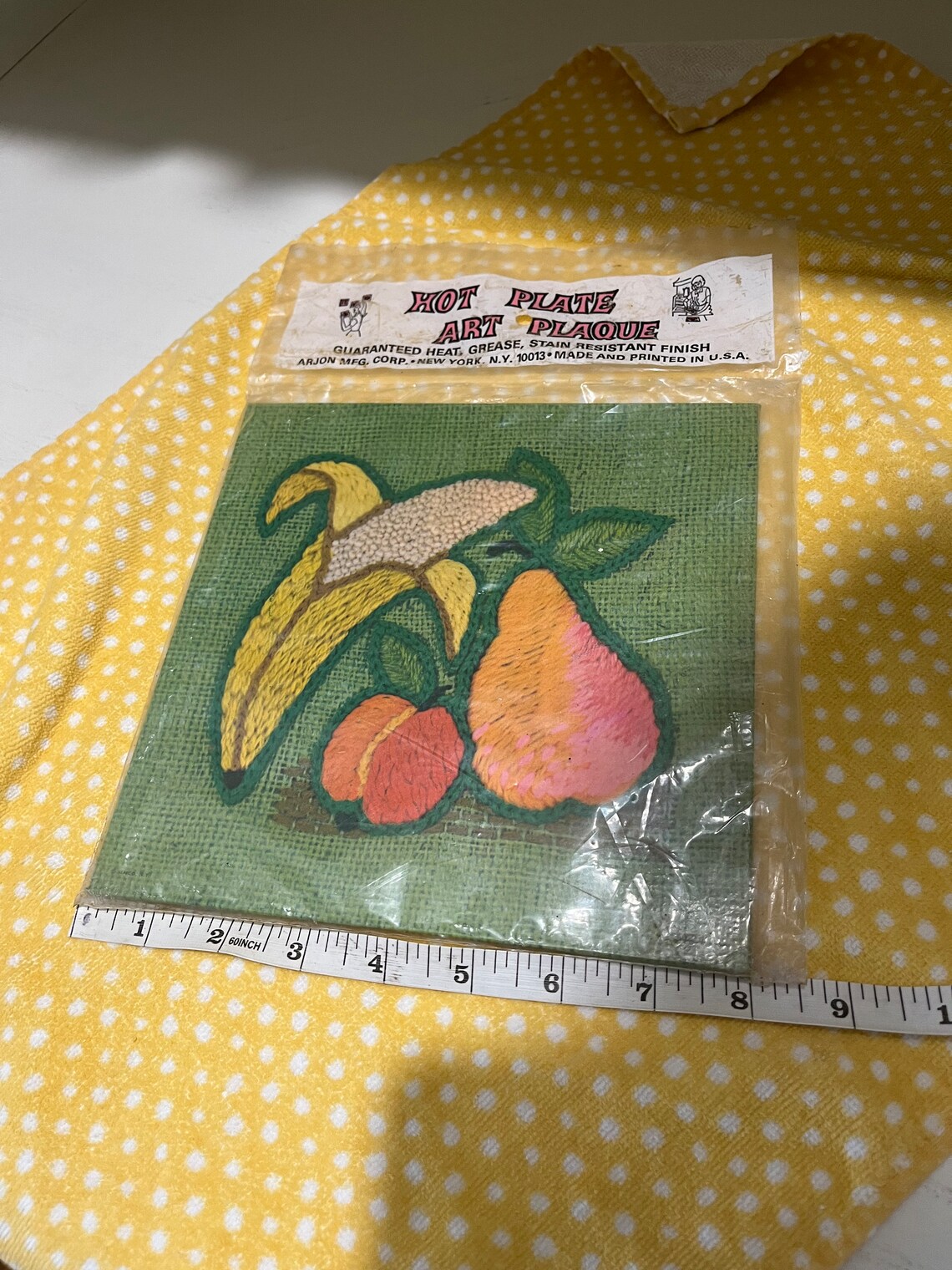 Vintage 60s Hot Plate/art Plaque Fruit Design - Etsy