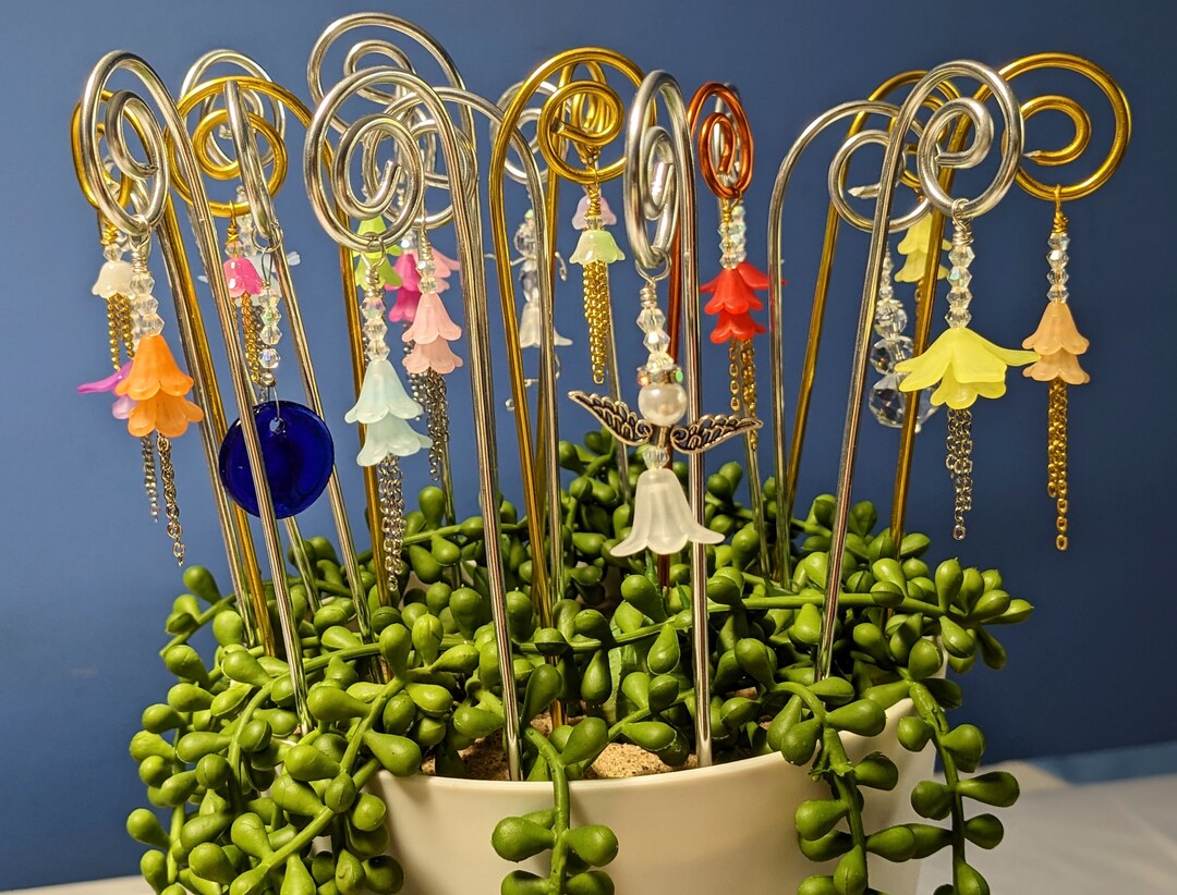Little Garden Stakes 8" Wands With Many Styles Attachments in Several ...