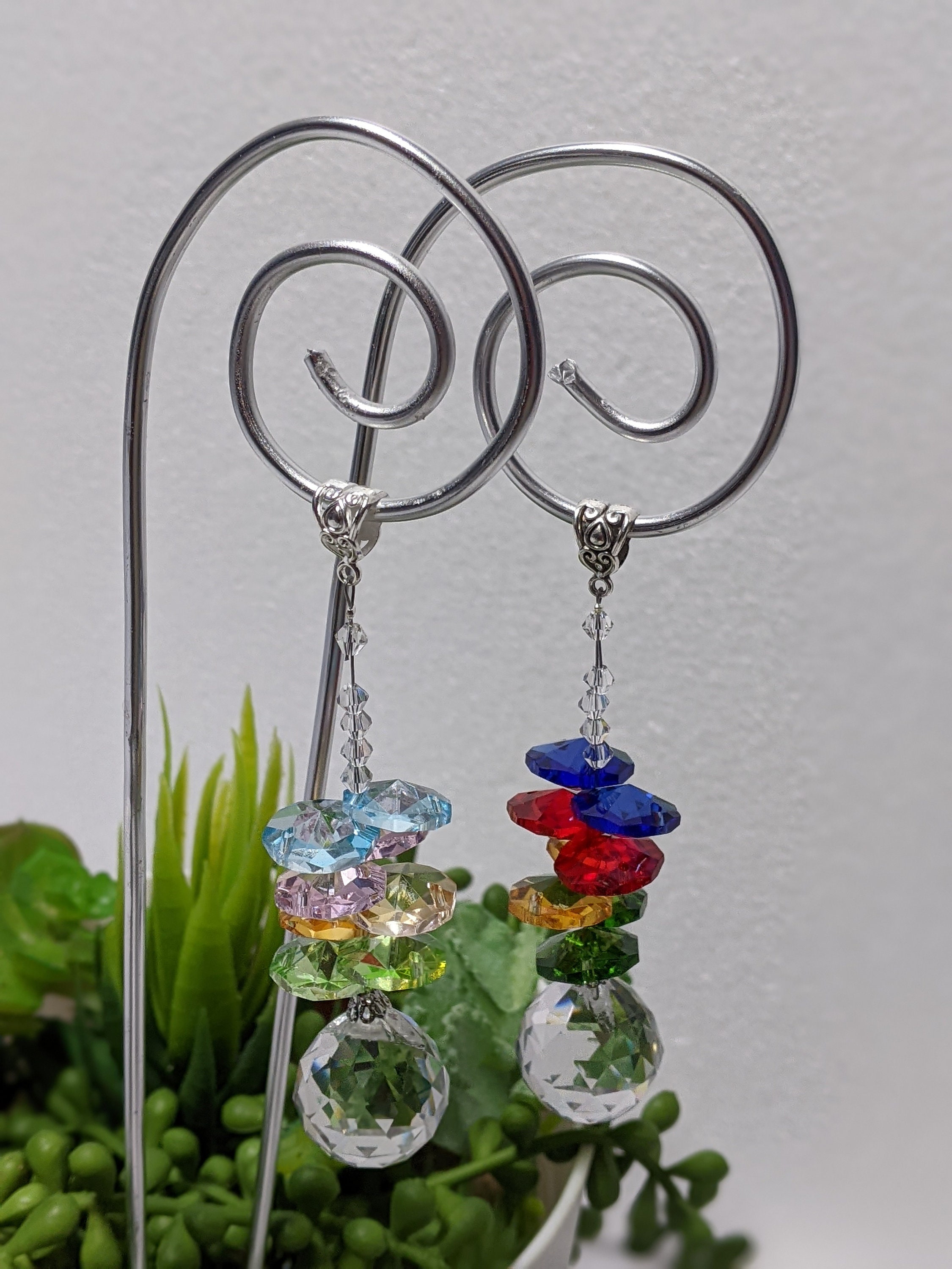 Fairy Garden Wand Plant Stake 11 or 14" Suncatcher Prism and 4 Sets of ...