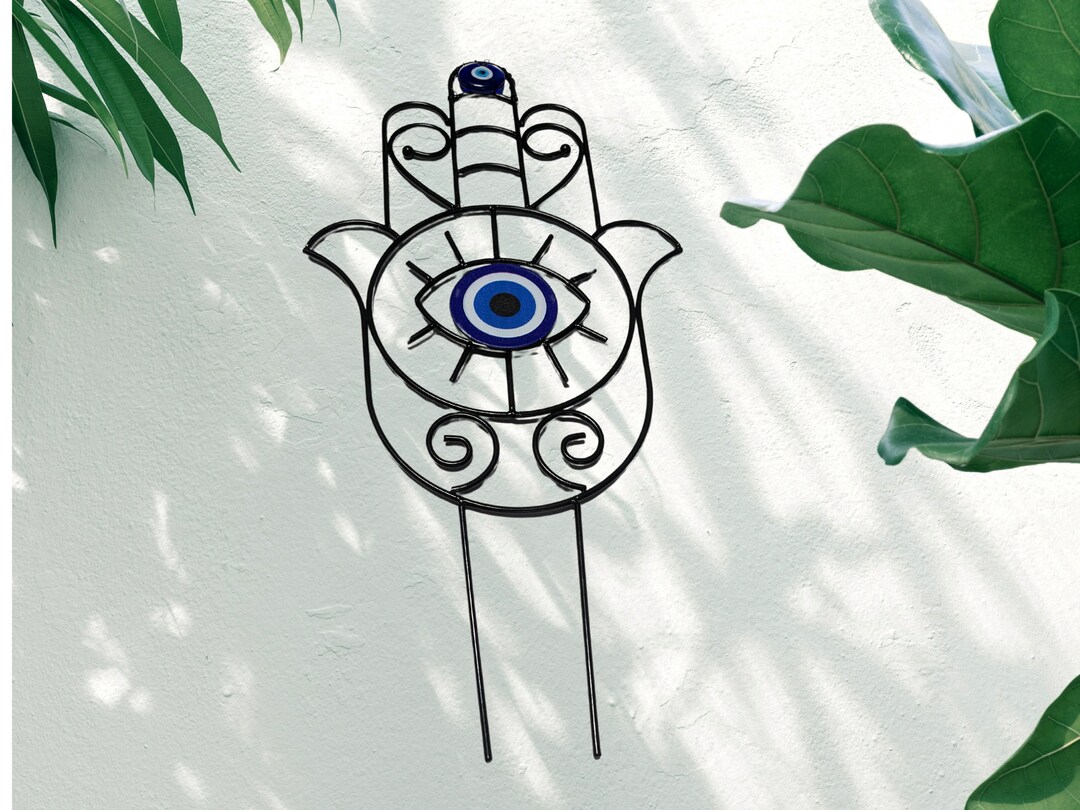 Evil Eye Plant Trellis, Hamsa Hand Plant Trellis, Evil Eye Garden Stake ...