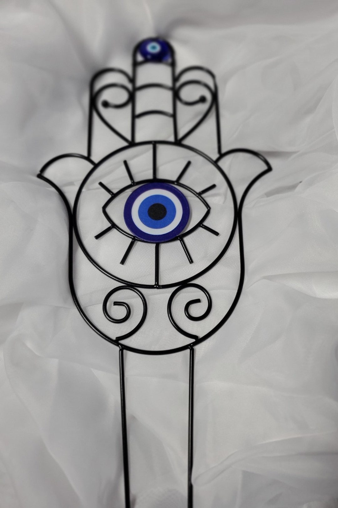 Evil Eye Plant Trellis, Hamsa Hand Plant Trellis, Evil Eye Garden Stake ...