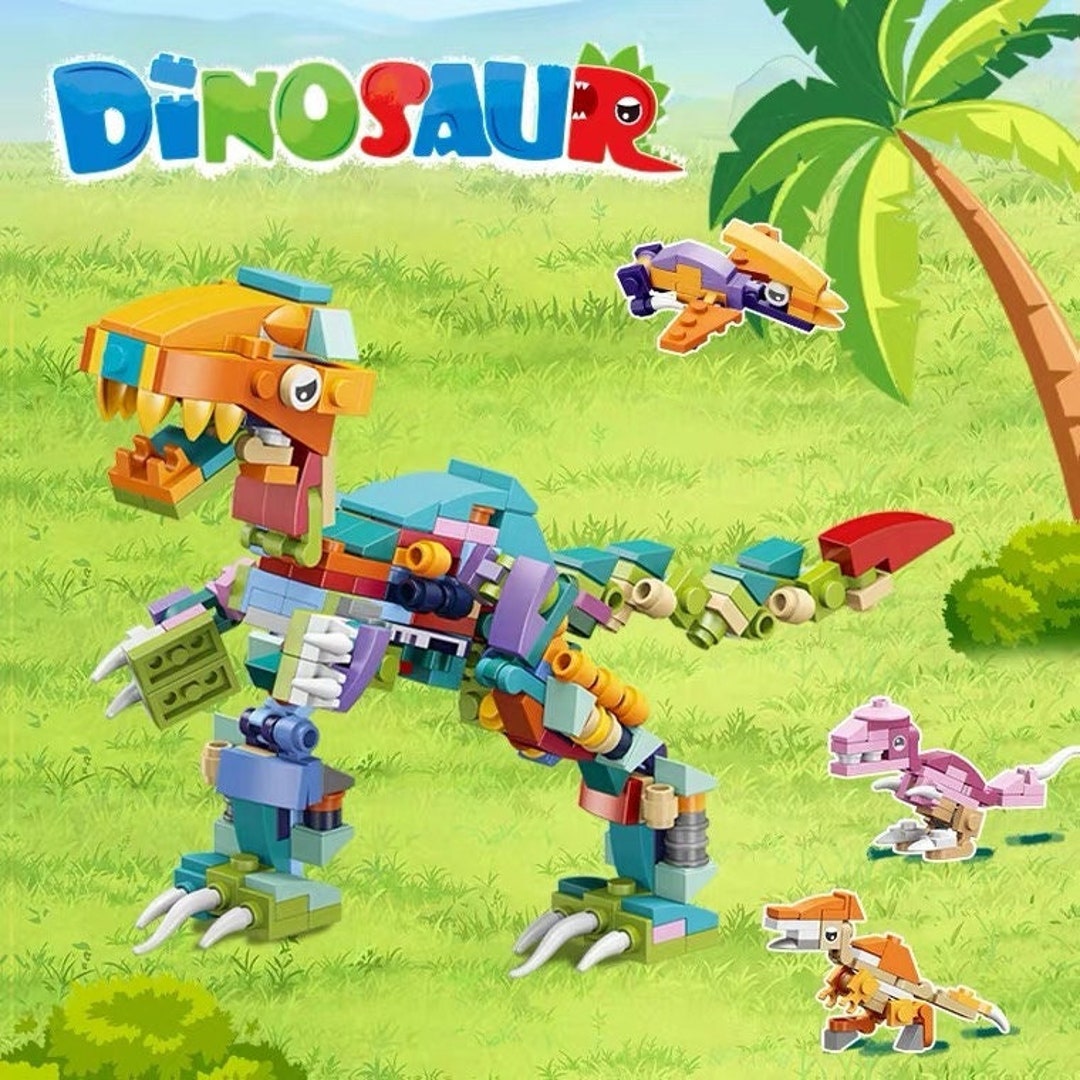 12 in 1 DIY Building Bricks Dinosaur Set Building Blocks - Etsy