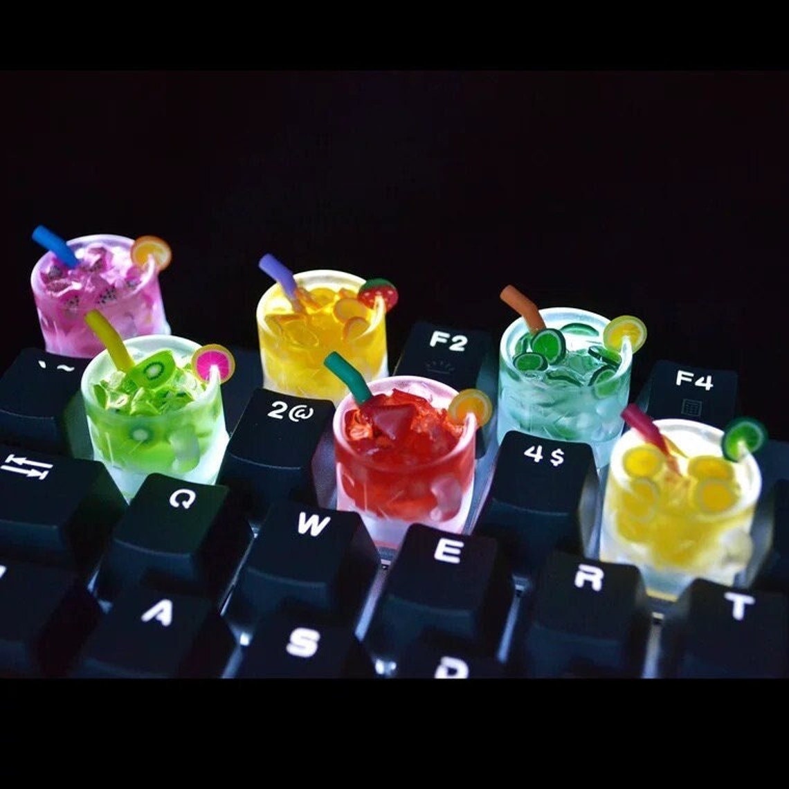 Juice Cup Keycaps, Resin Keycaps, Summer Soft Drink Keycap, Mechanical ...