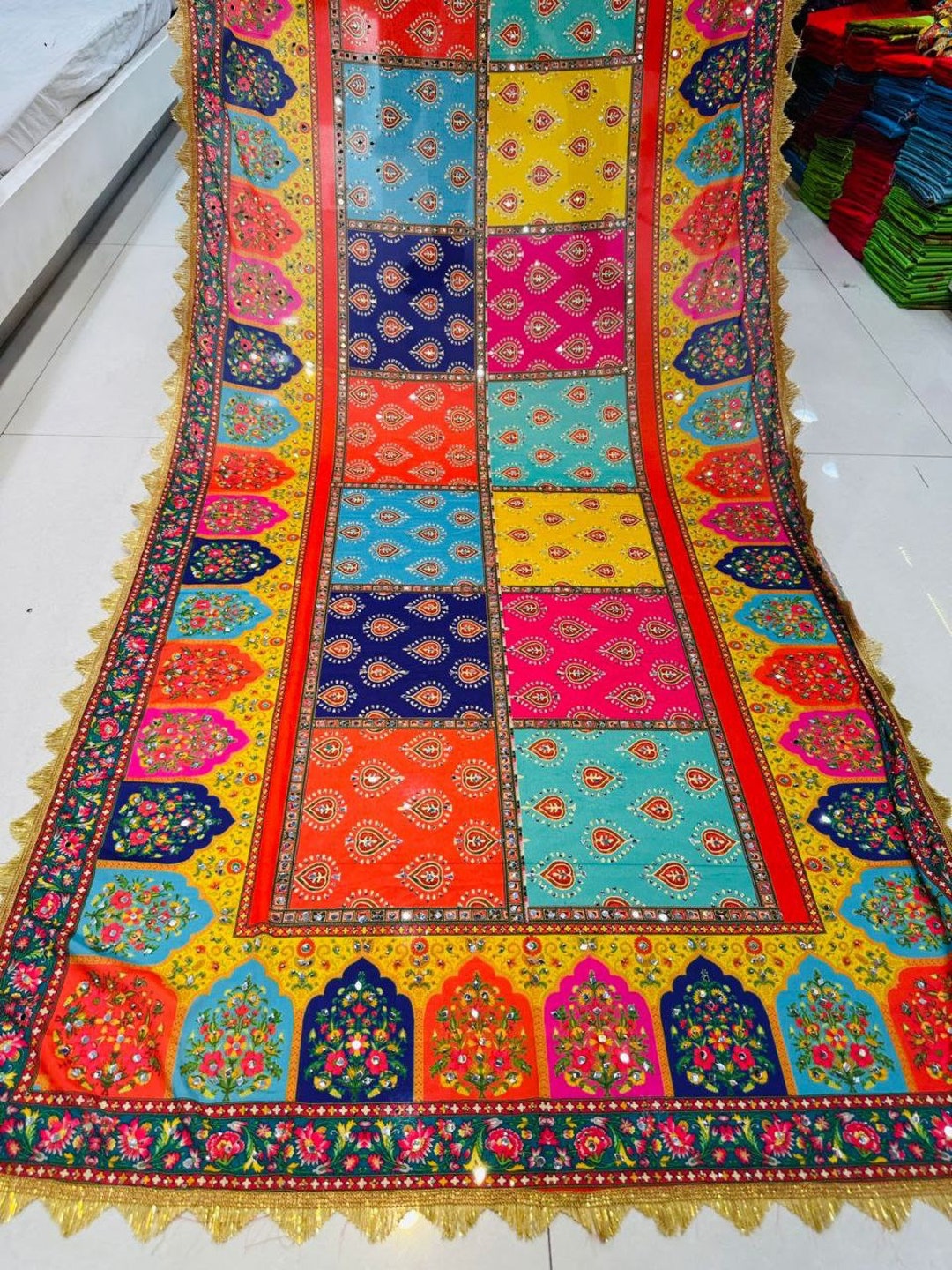 Indian Pakistani Dupattaduppata for Womenhandwork Dupatta for Women ...