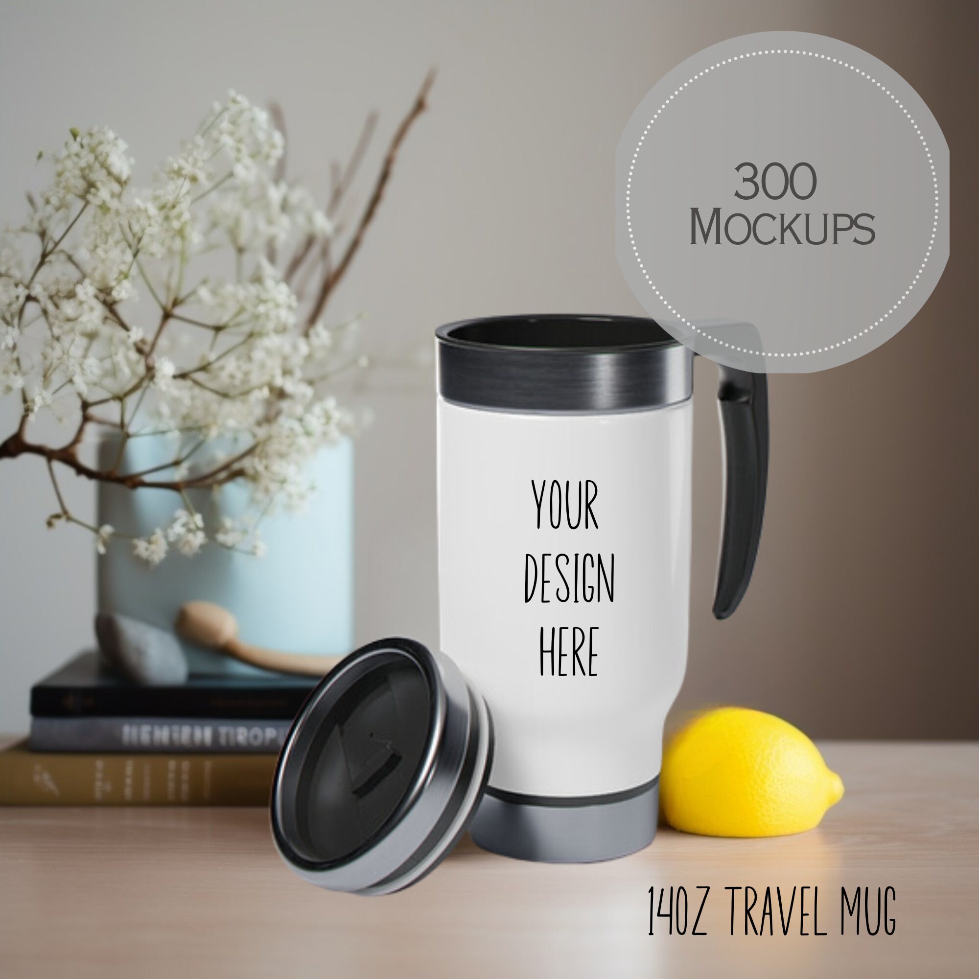 14oz Travel Mug Mockup Mug Template White Travel Mug Mockup Coffee Cup ...