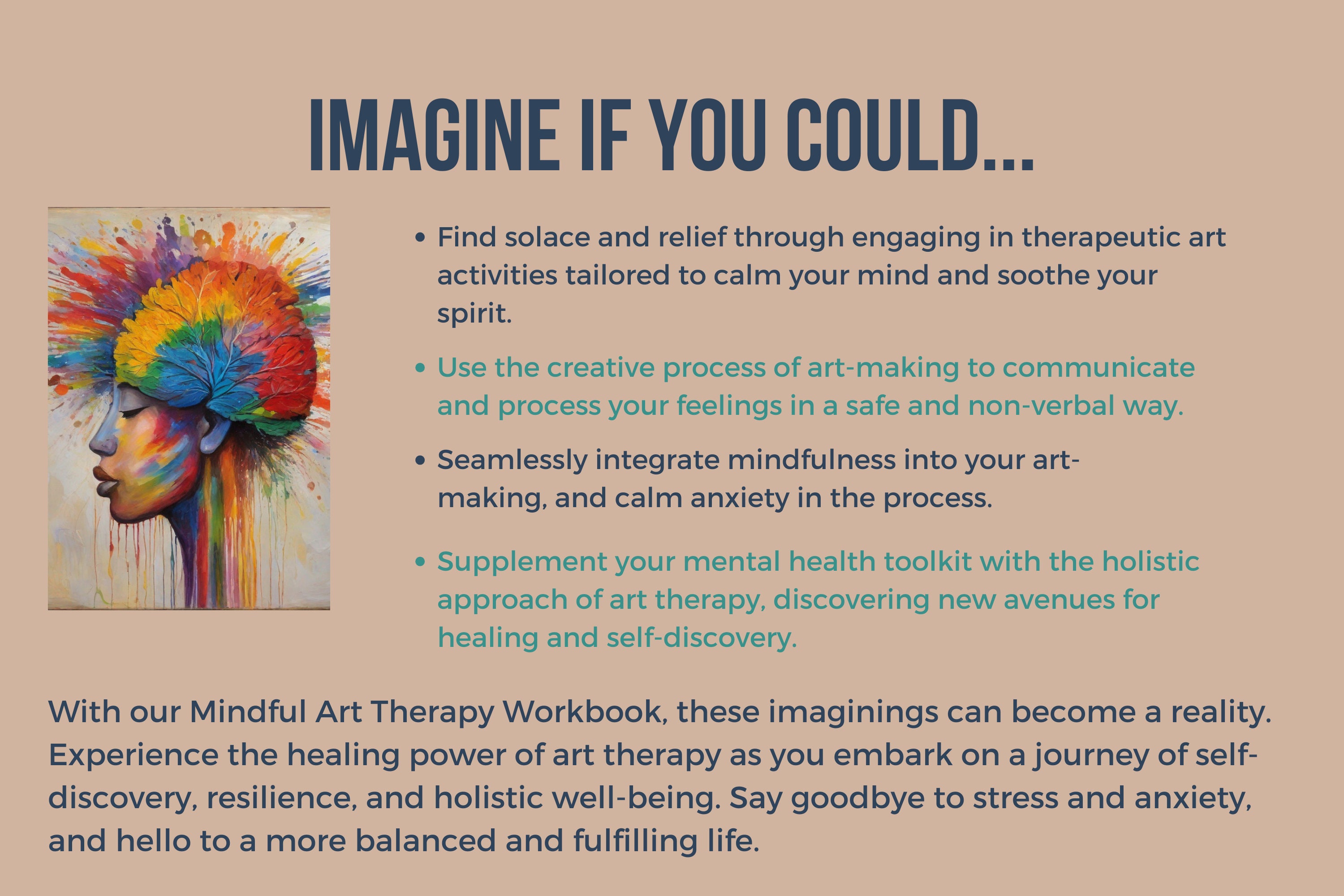 Mindful Art Therapy Workbook, Mindfulness Art Journaling, Creative Self ...