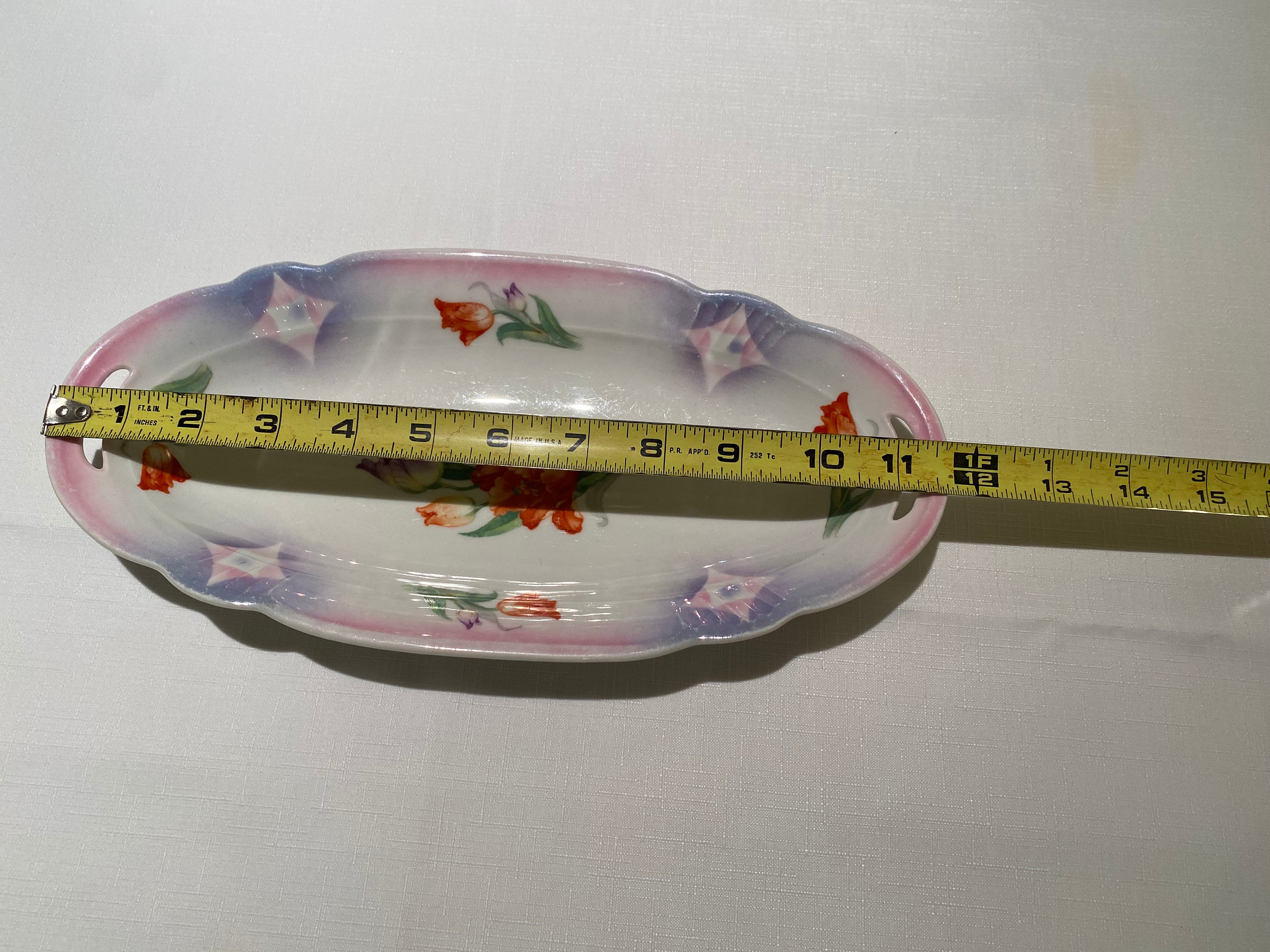 Vintage Oval Relish/olive Dish With Flower Pattern - Etsy