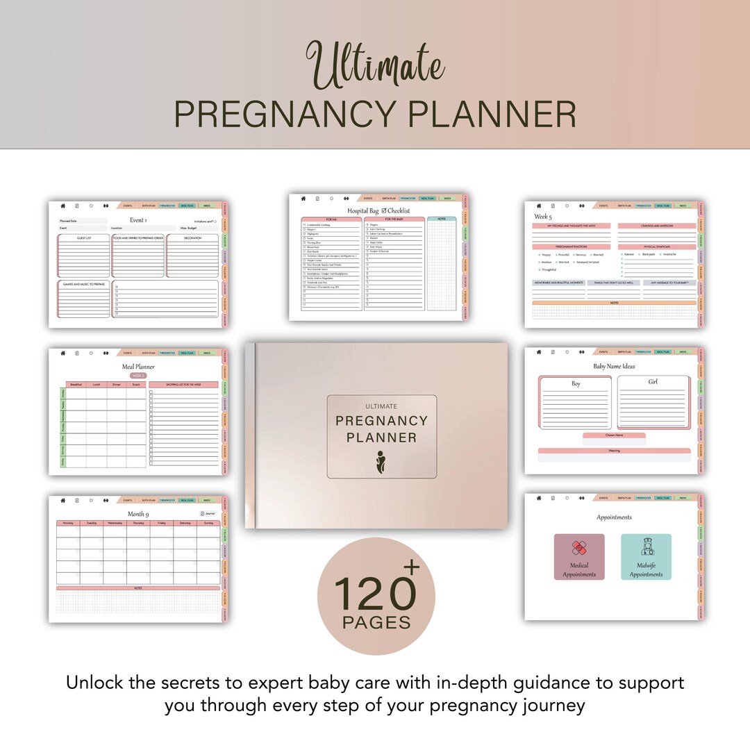 Ultimate Digital Pregnancy Planner, Trimester, 40 Weekly Plans for ...