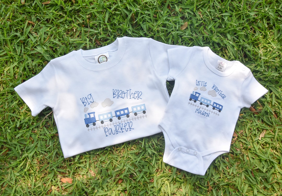 Embroidered Big/little Brother Train Shirts- Children's Embroidery - Etsy