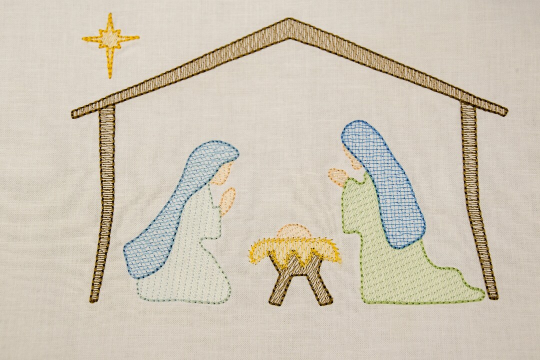 Nativity Scene Embroidery Design for Children's Clothing - Etsy