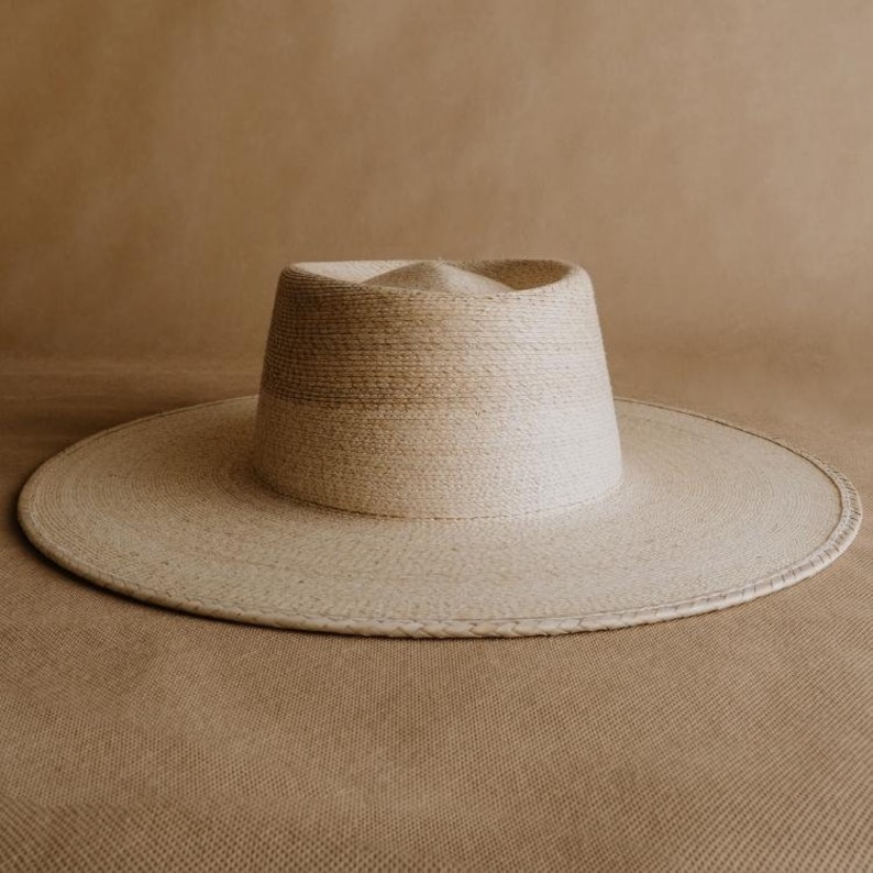 Boater Palm Straw Boater Hat for Women Wide and Stiff Brim - Etsy
