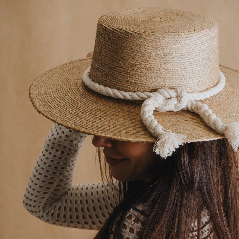 Straw Hat Straw Summer Hat in a Boater Style Woman Hat - Etsy