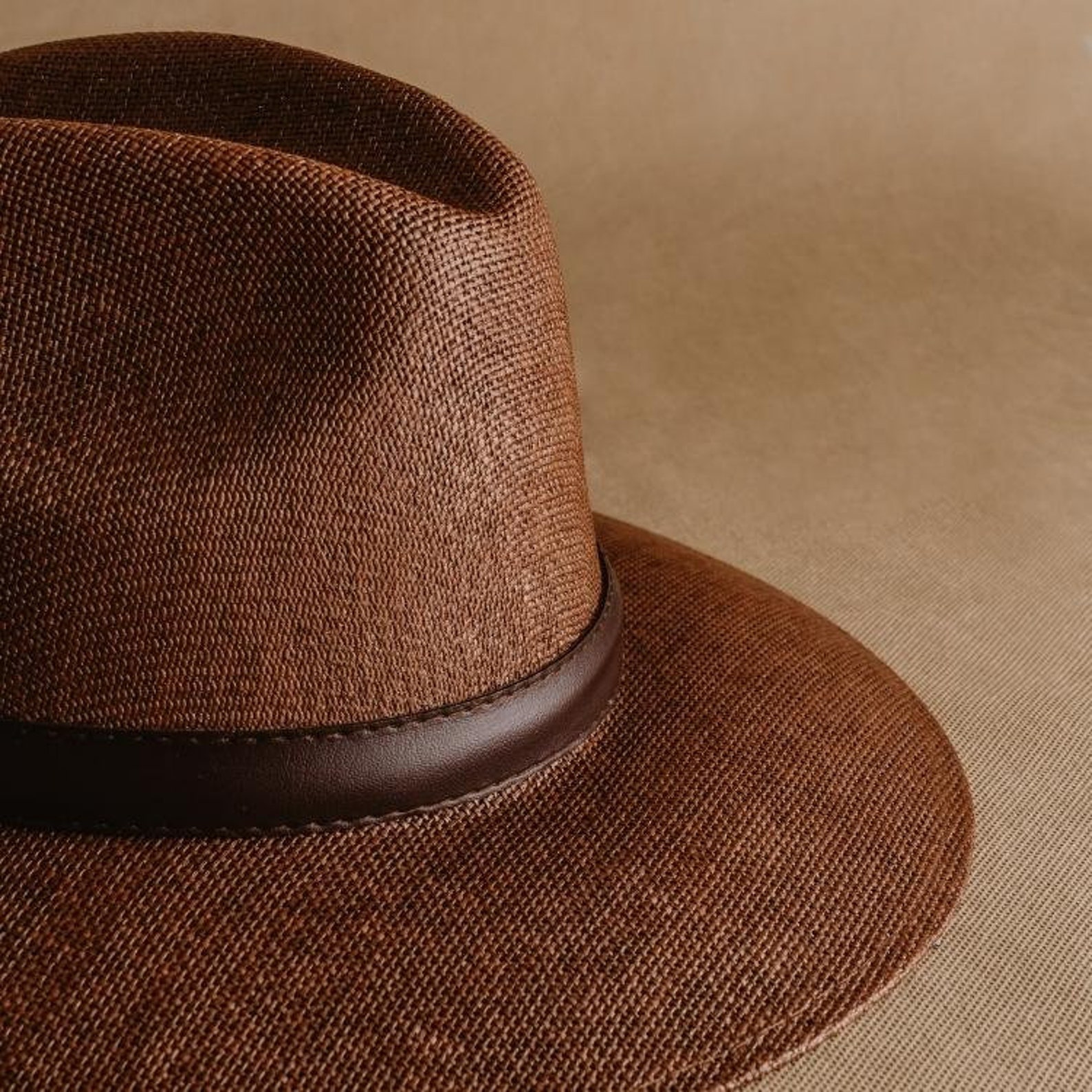 Autumn Hat | Brown Panama Style Hat | Straw Hat | Straw Fedora | Small ...
