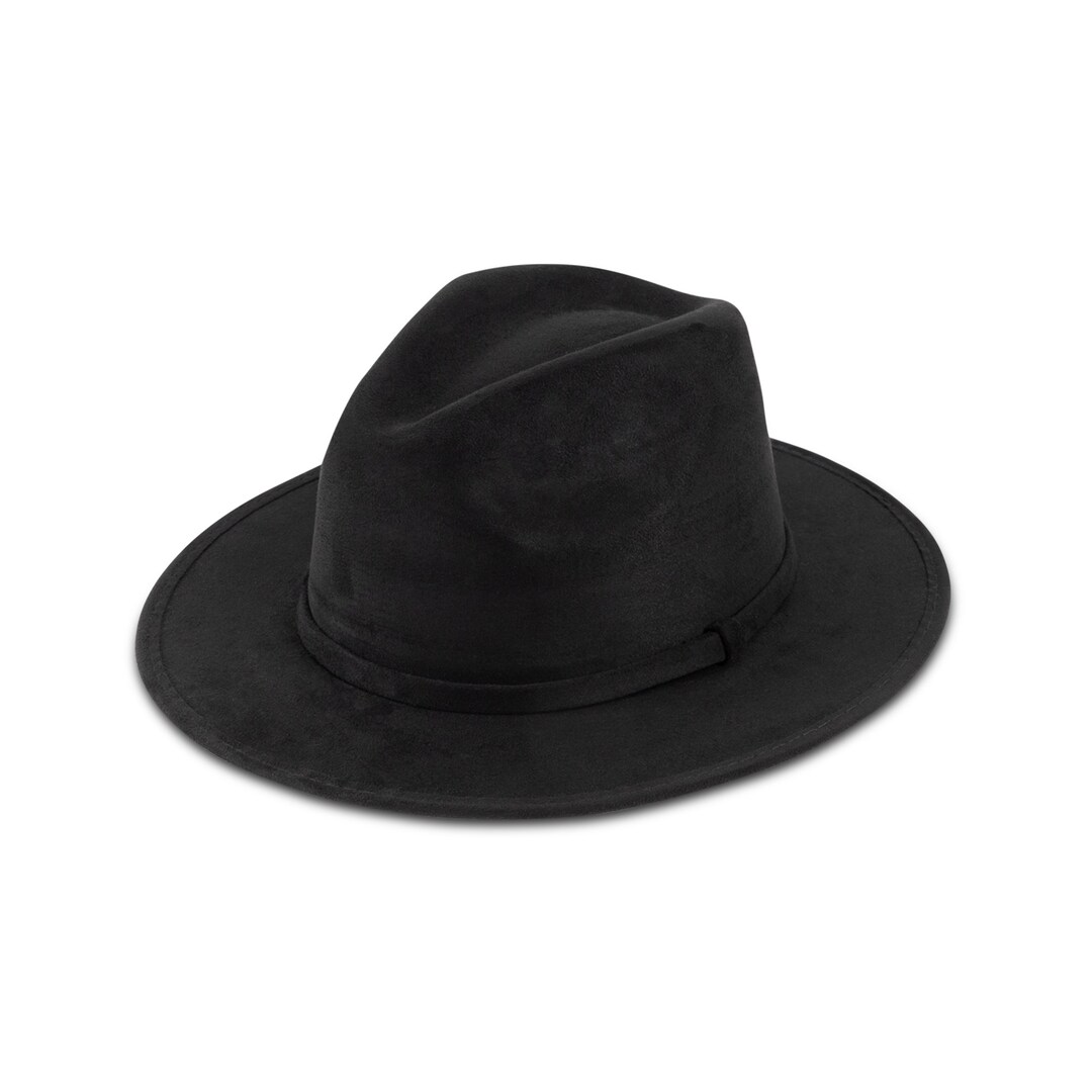 Black Vegan Suede Fedora Hat: Waterproof Unisex Winter Hat - Etsy