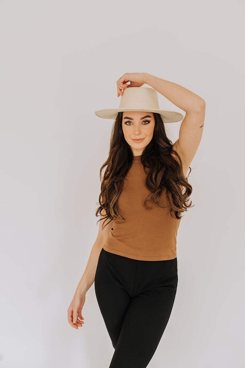 Boater Palm Straw Boater Hat for Women Wide and Stiff Brim - Etsy