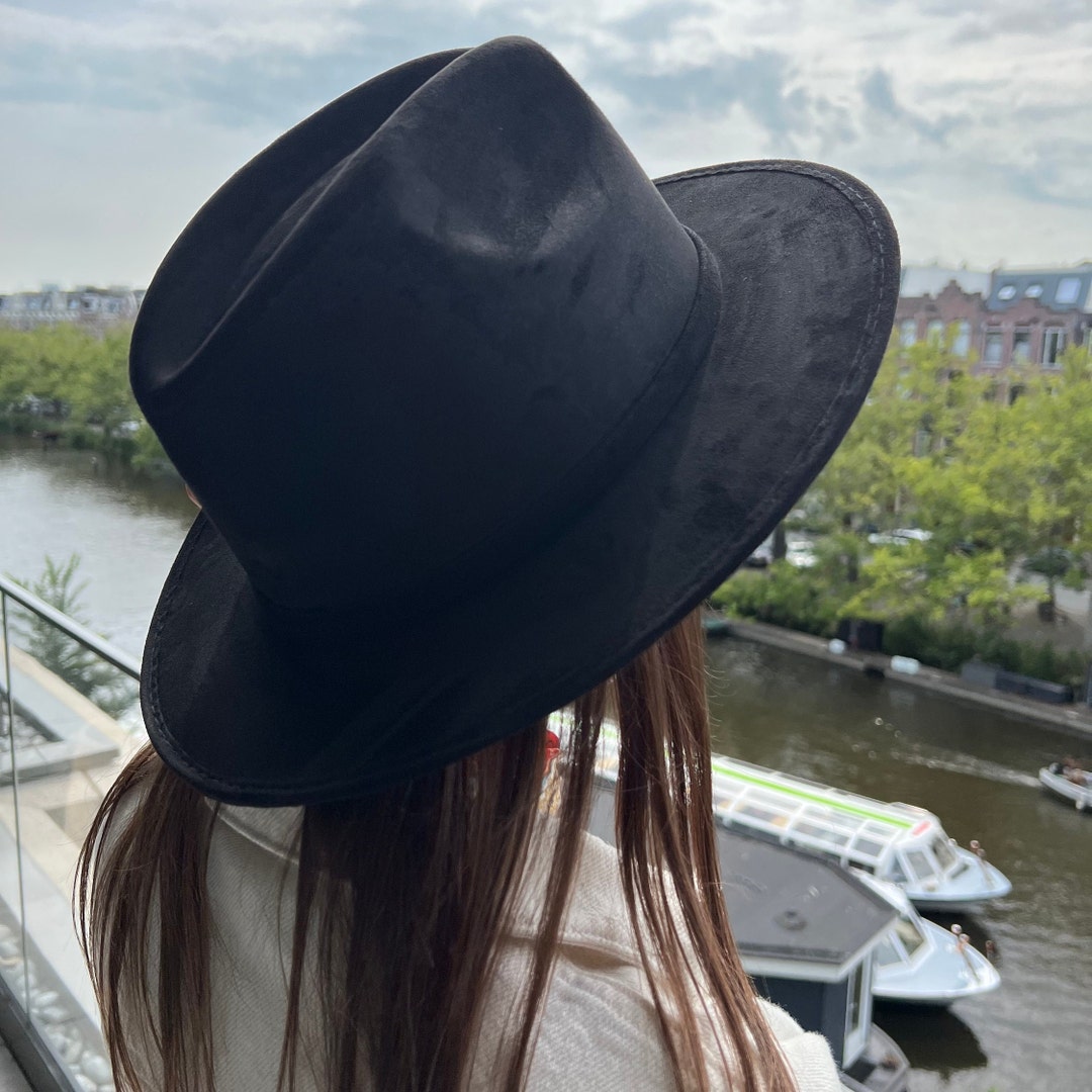 Waterproof Fedora Hat Women Suede Fedora Hat Waterproof Fedora Vegan Suede Unisex Hat Winter Hat