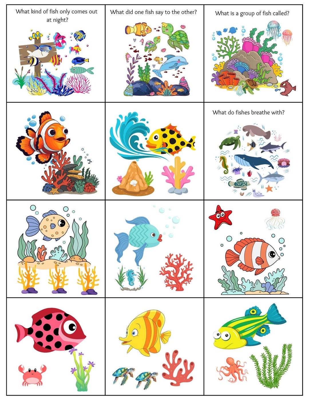 Fish Friends Memory Match Game - Etsy