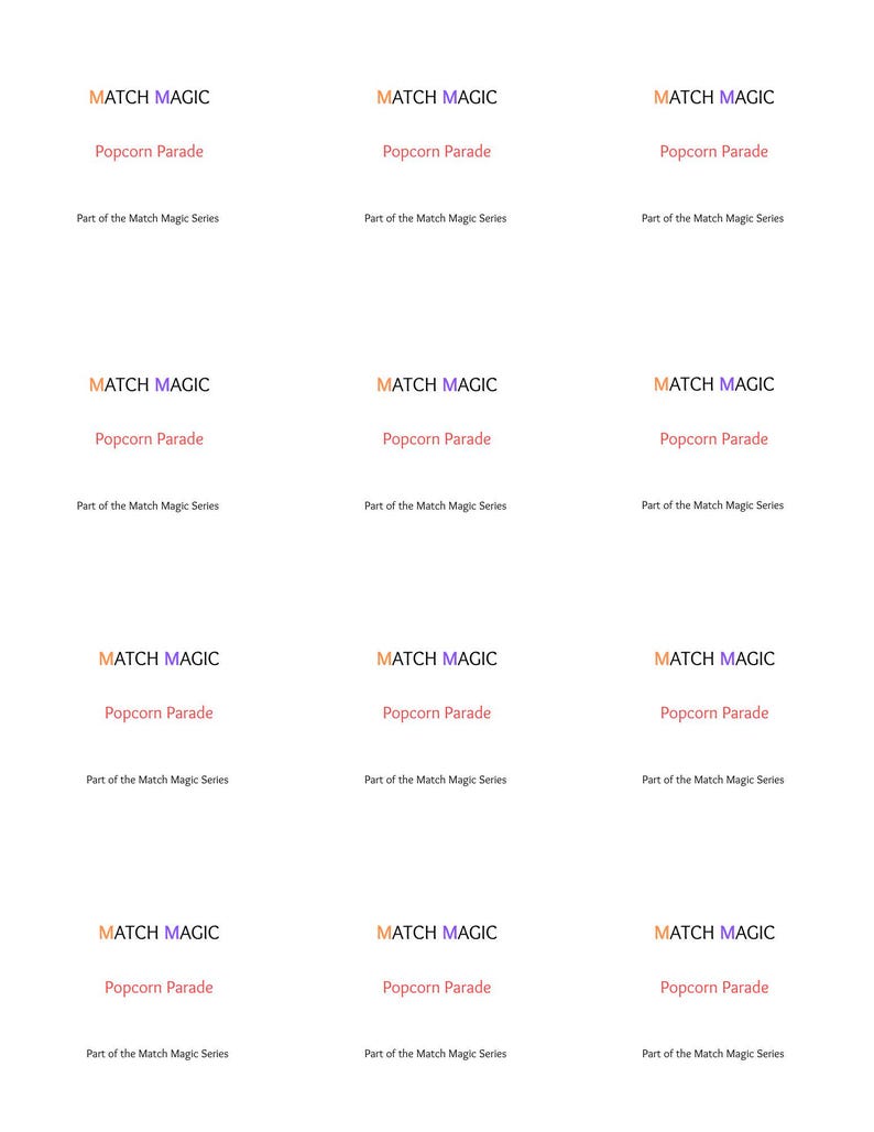 Popcorn Parade Memory Game: Cinematic Fun (digital Download) - Etsy