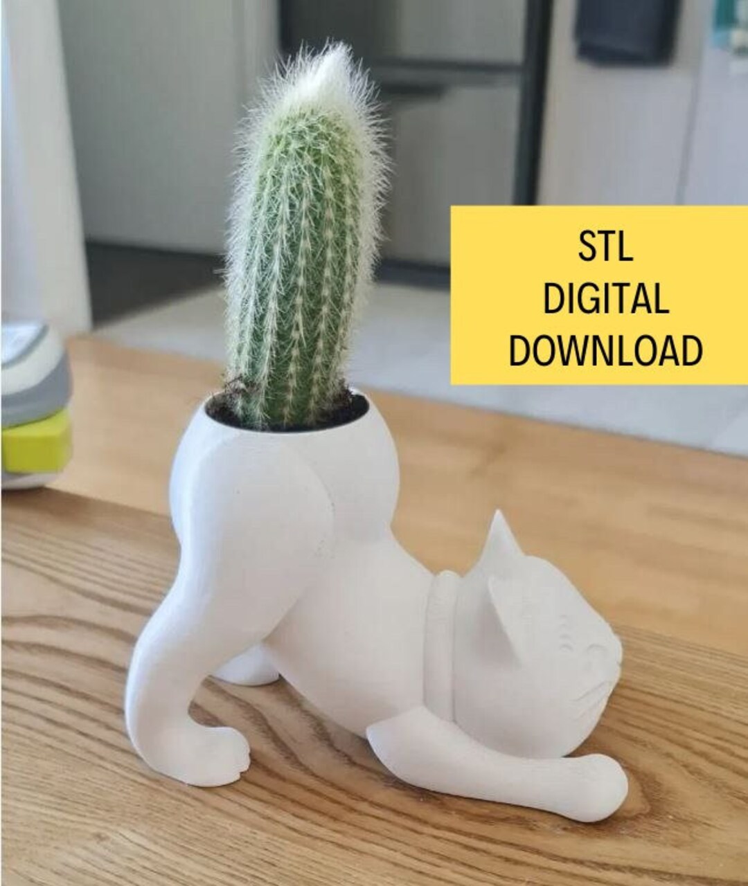 Cat Cactus Pot - 3d Print Stl File, Digital Download - Etsy