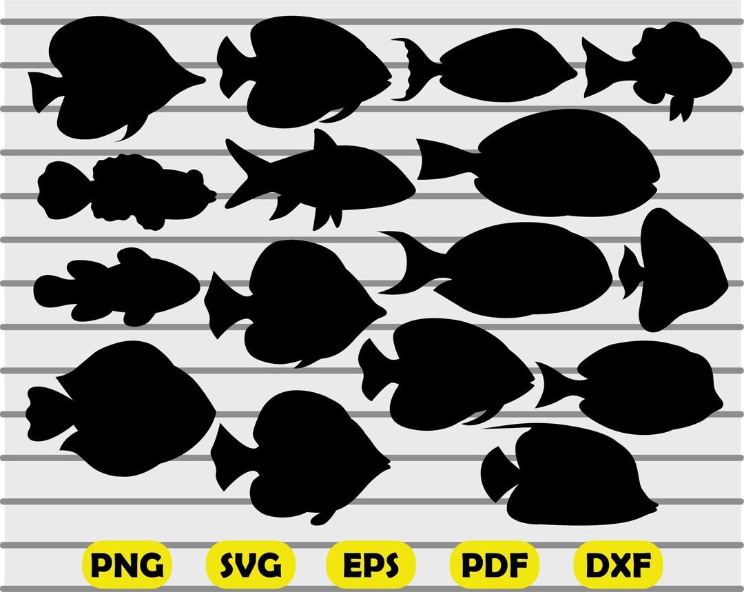 16 Fish SVG, Fishing SVG, Cricut, Clipart, Silhouette, Vector ...