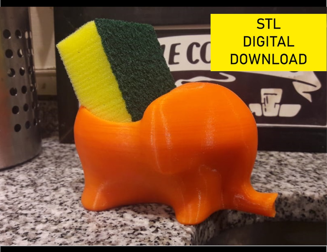 Cute Elepthant Dish Sponge Holder Stl File 3d Print Digital Download - Etsy