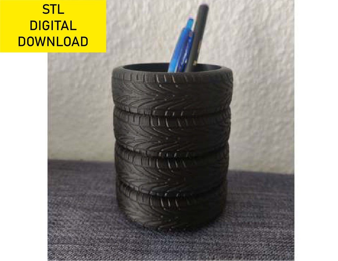 Wheel Desk Pen Holder 3d Stl Printing File Car Fan Pot - Etsy