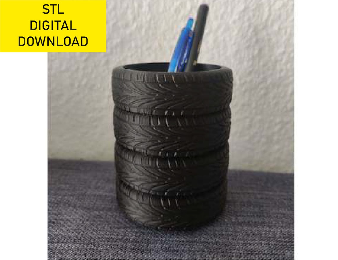 Wheel Desk Pen Holder 3d Stl Printing File Car Fan Pot - Etsy
